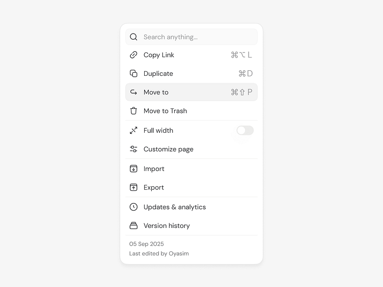 Minimal menu widget UI design by Zain's Studio on Dribbble