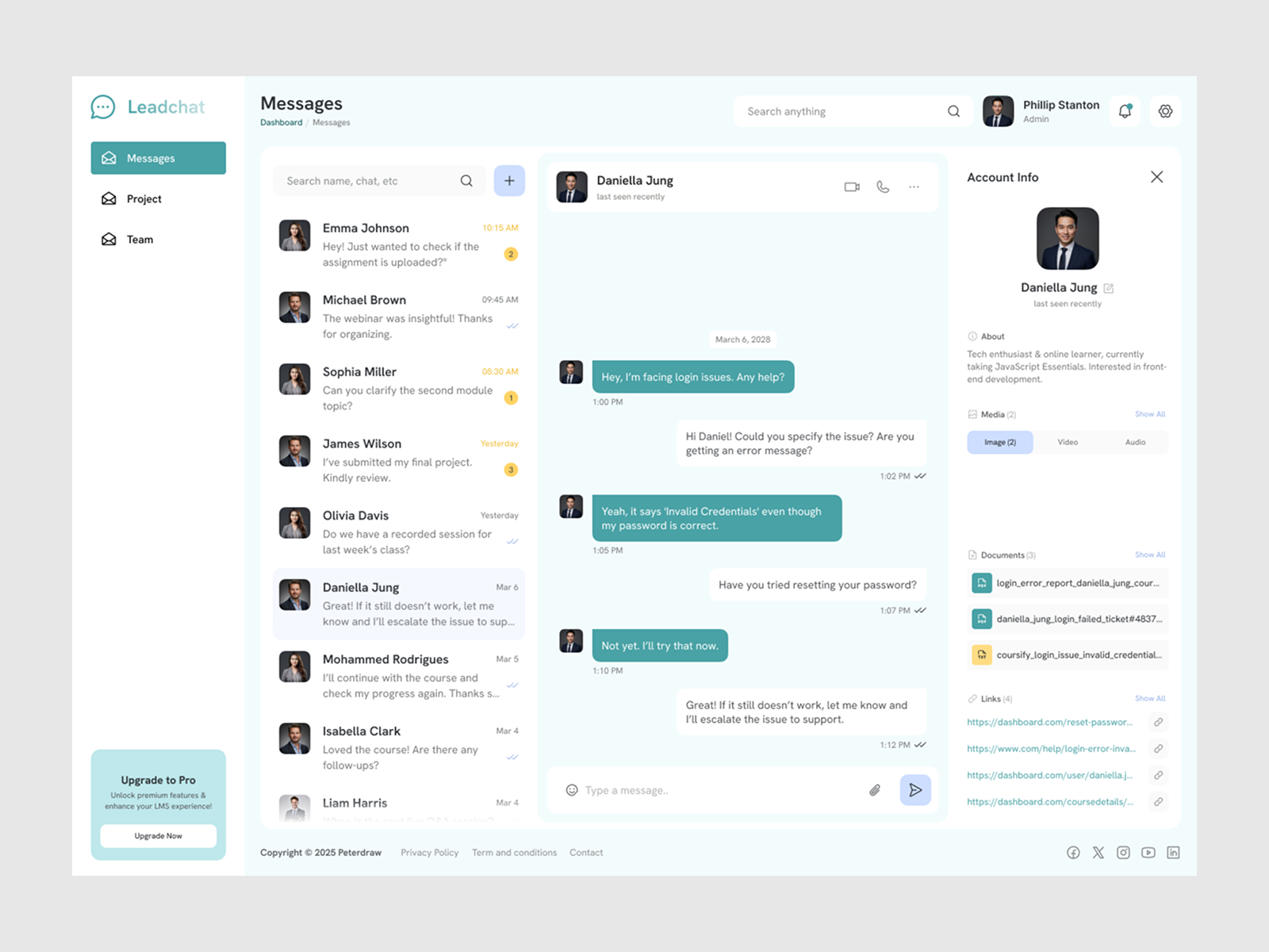 Message Dashboard by Sharifulgr for Ovious.Studio on Dribbble