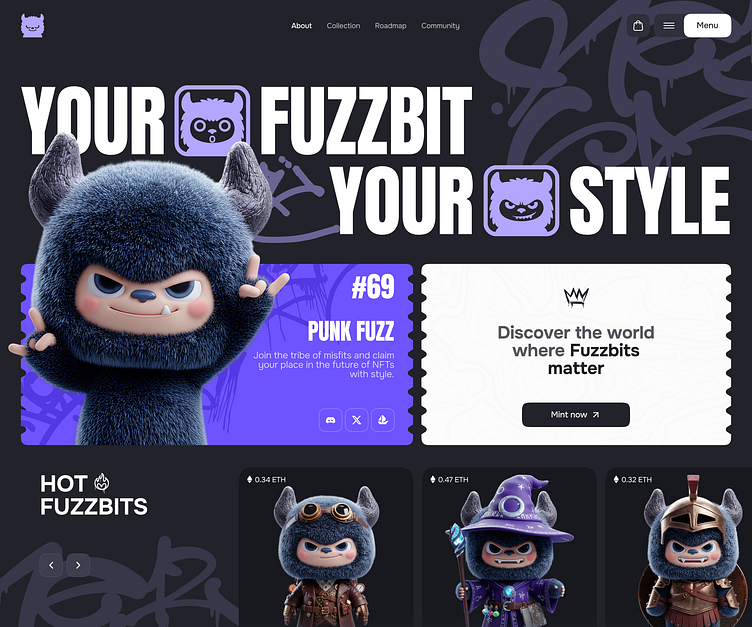 Fuzzbits NFT Platform — Web3 Collectible UI/UX Concept 👾 by DESH. Group ...