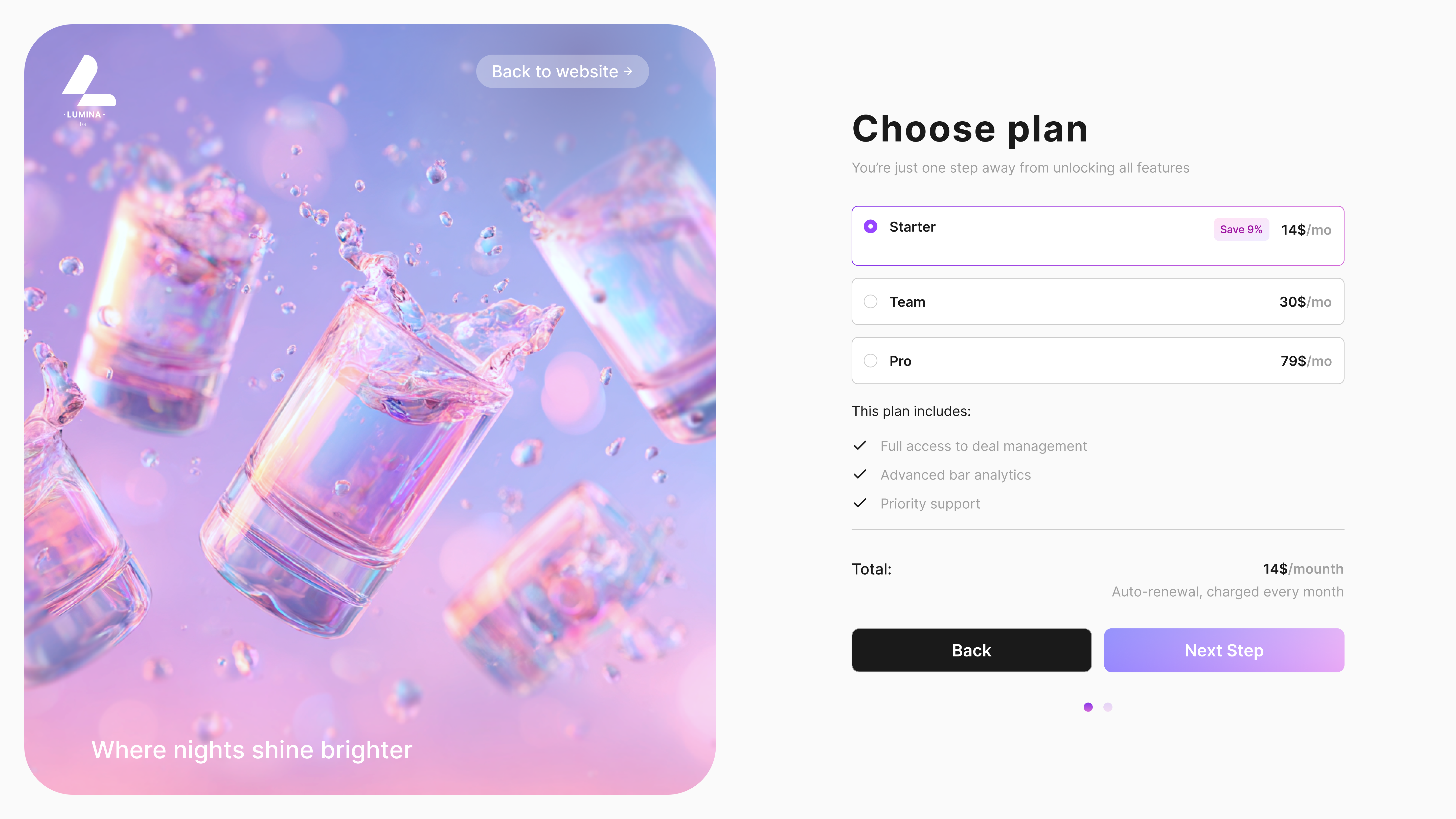 Lumina Bar – Neon Login Form UI by Ioana on Dribbble