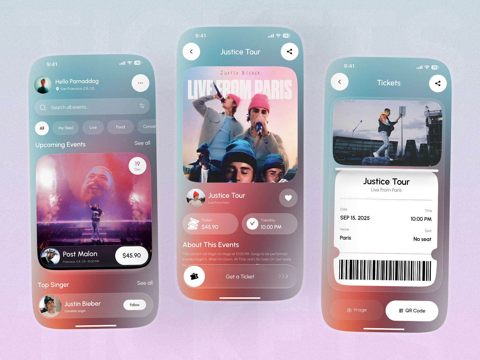 Concert Ticket Booking App by Sheikh Nazmul for Kites Design on Dribbble
