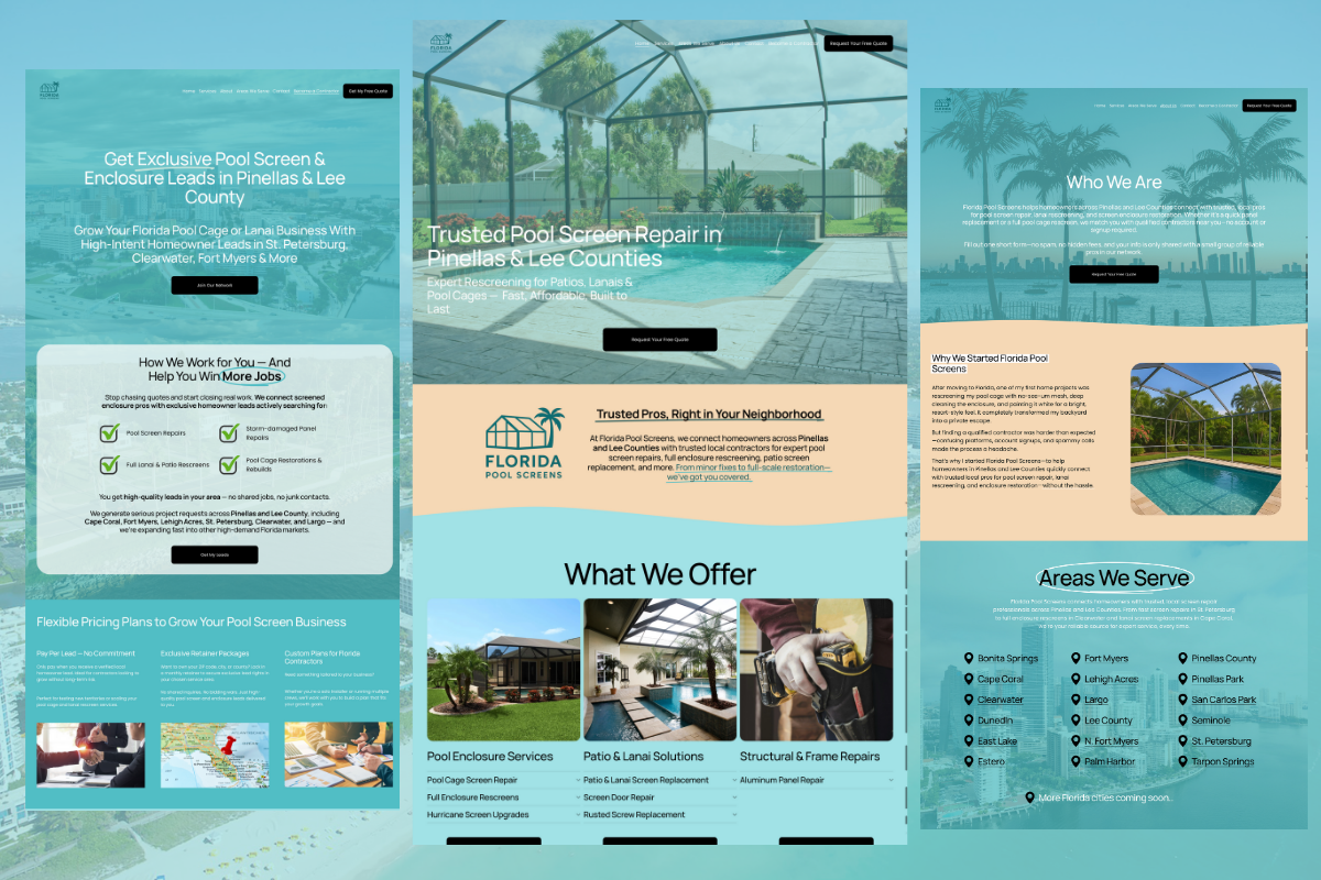 Florida Pool Screens – Squarespace Web Design & Branding by Chikara ...