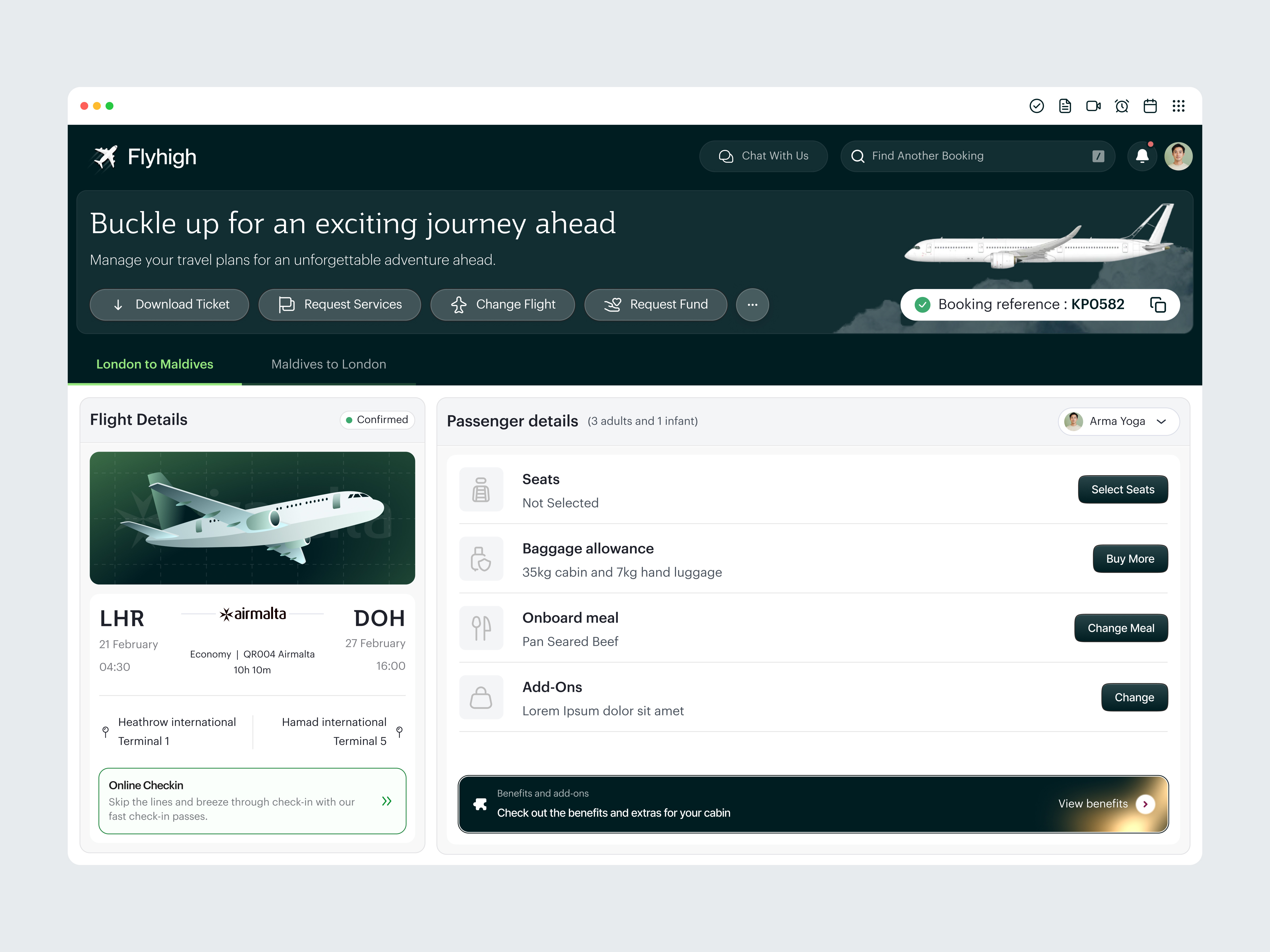 Flight Booking Dashboard by Arma ® on Dribbble