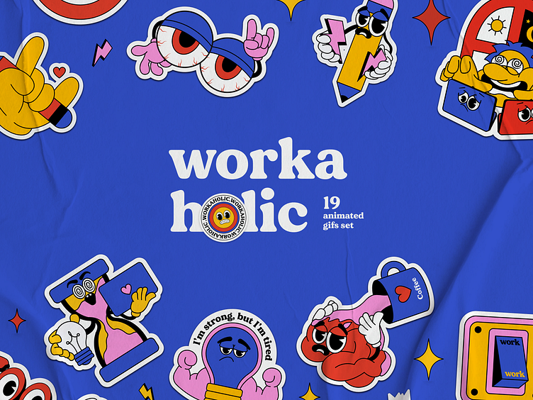 Workaholic - Sticker Pack Set by SlabPixel Designer for SlabPixel on ...