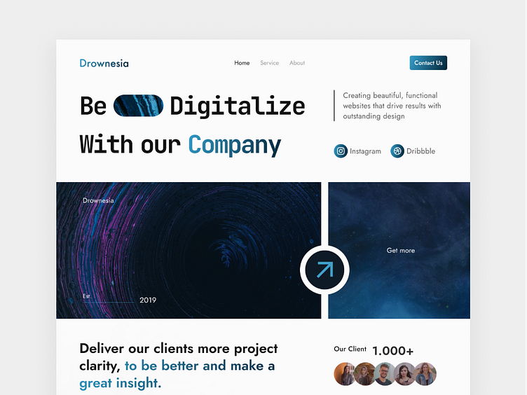 Drownesia - Company Landing Page by Hisyam Hawari for Matriks Studio on Dribbble