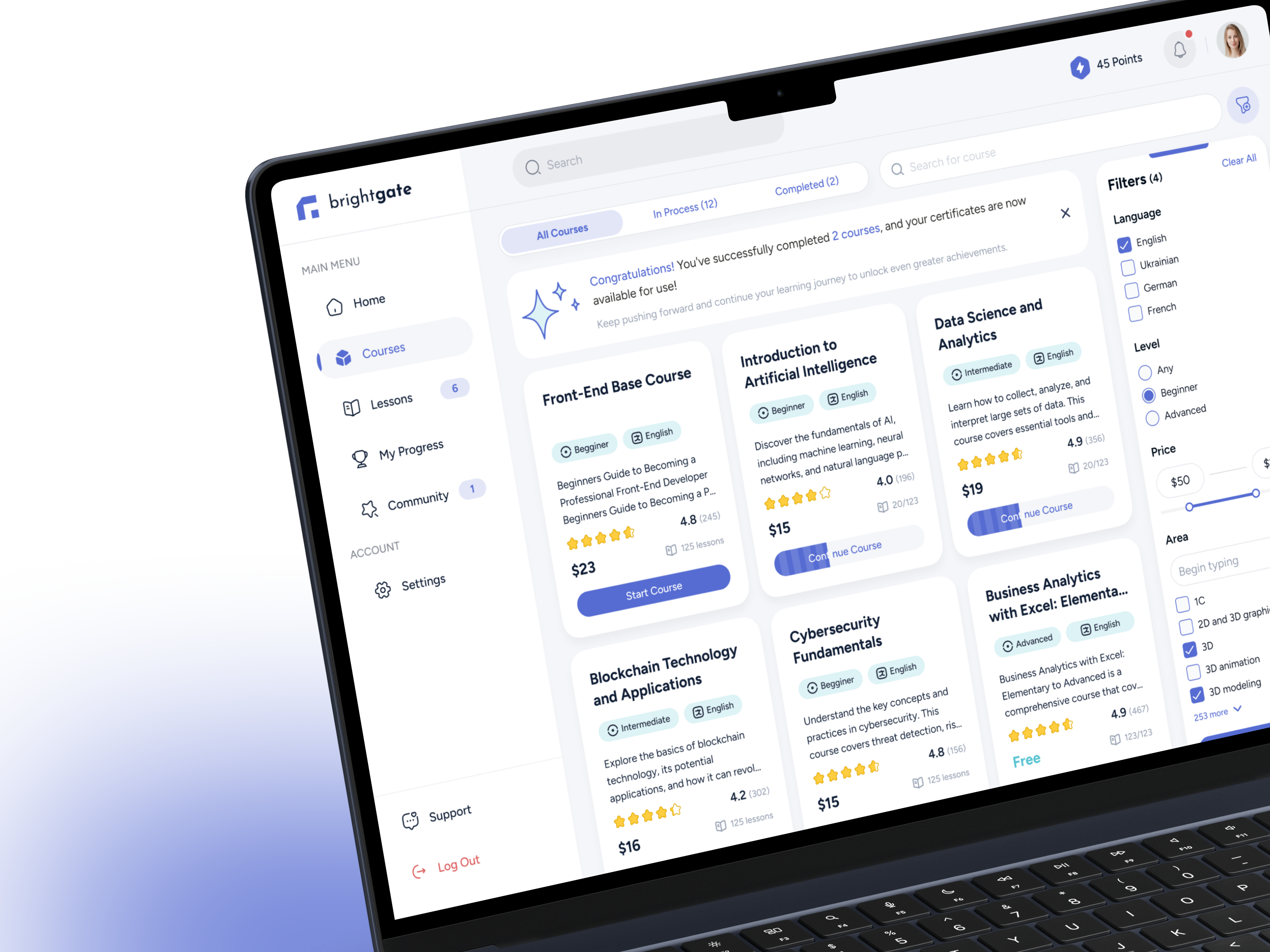 Brightgate – Educational Platform by K&Z Design on Dribbble