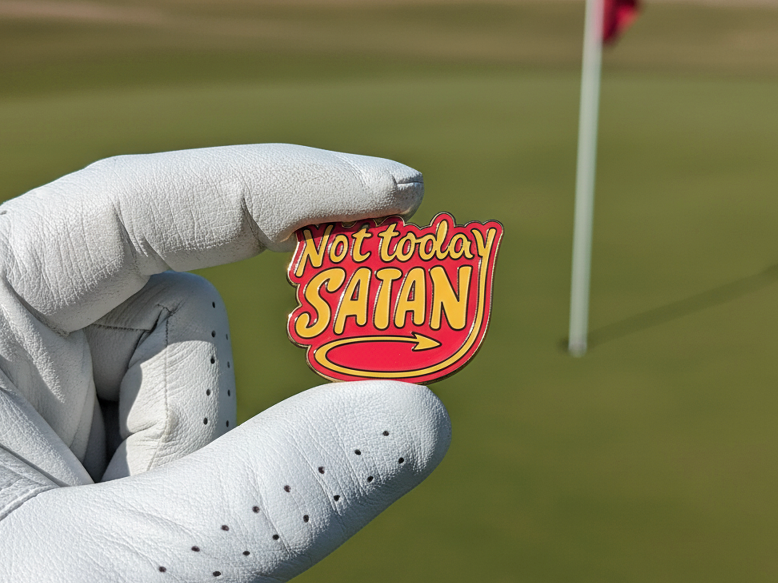 Not Today Satan – golf ball marker design by Nikita Bauer on Dribbble