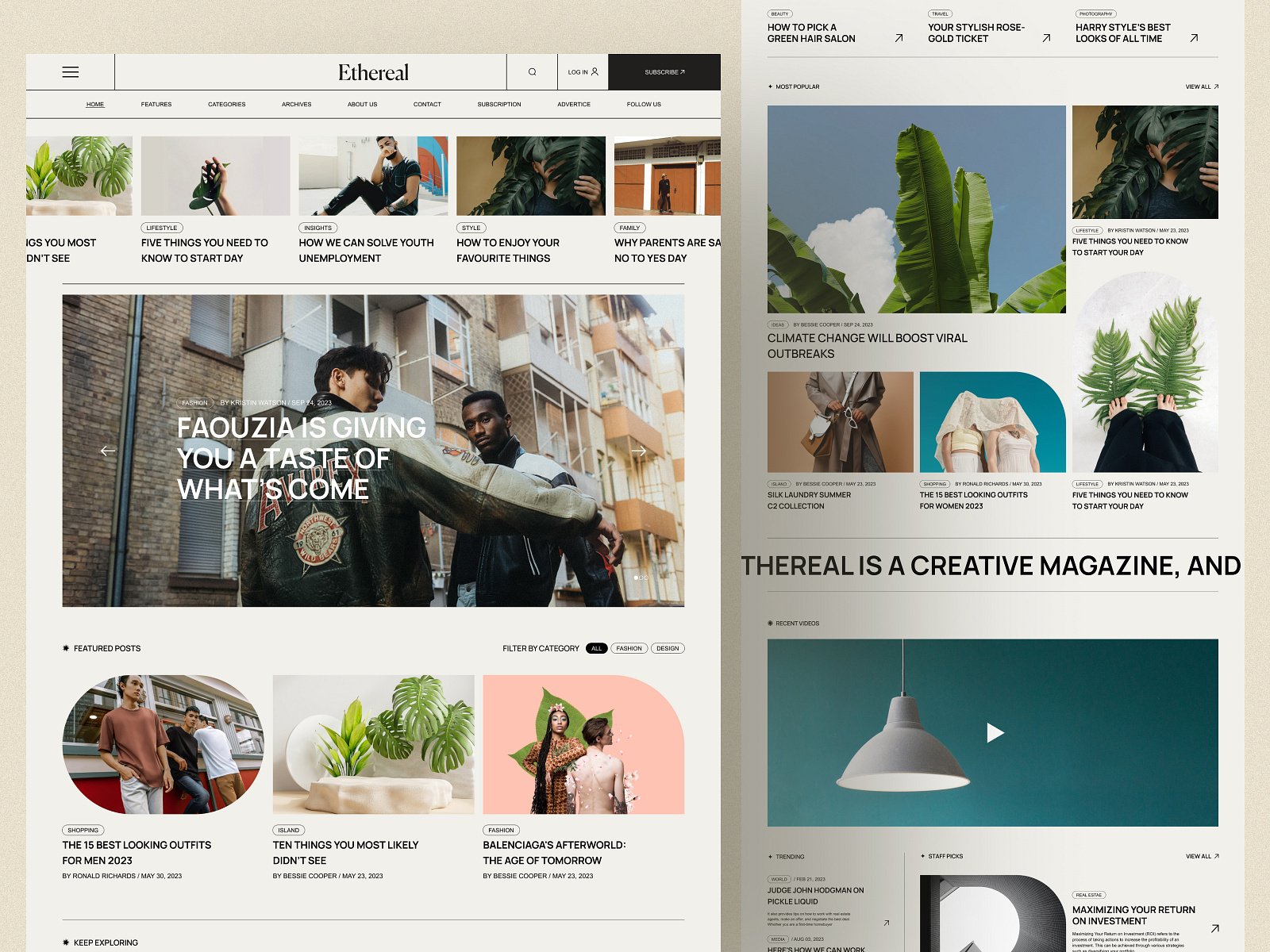 Ethereal Magazine Landing Page by Shakib on Dribbble