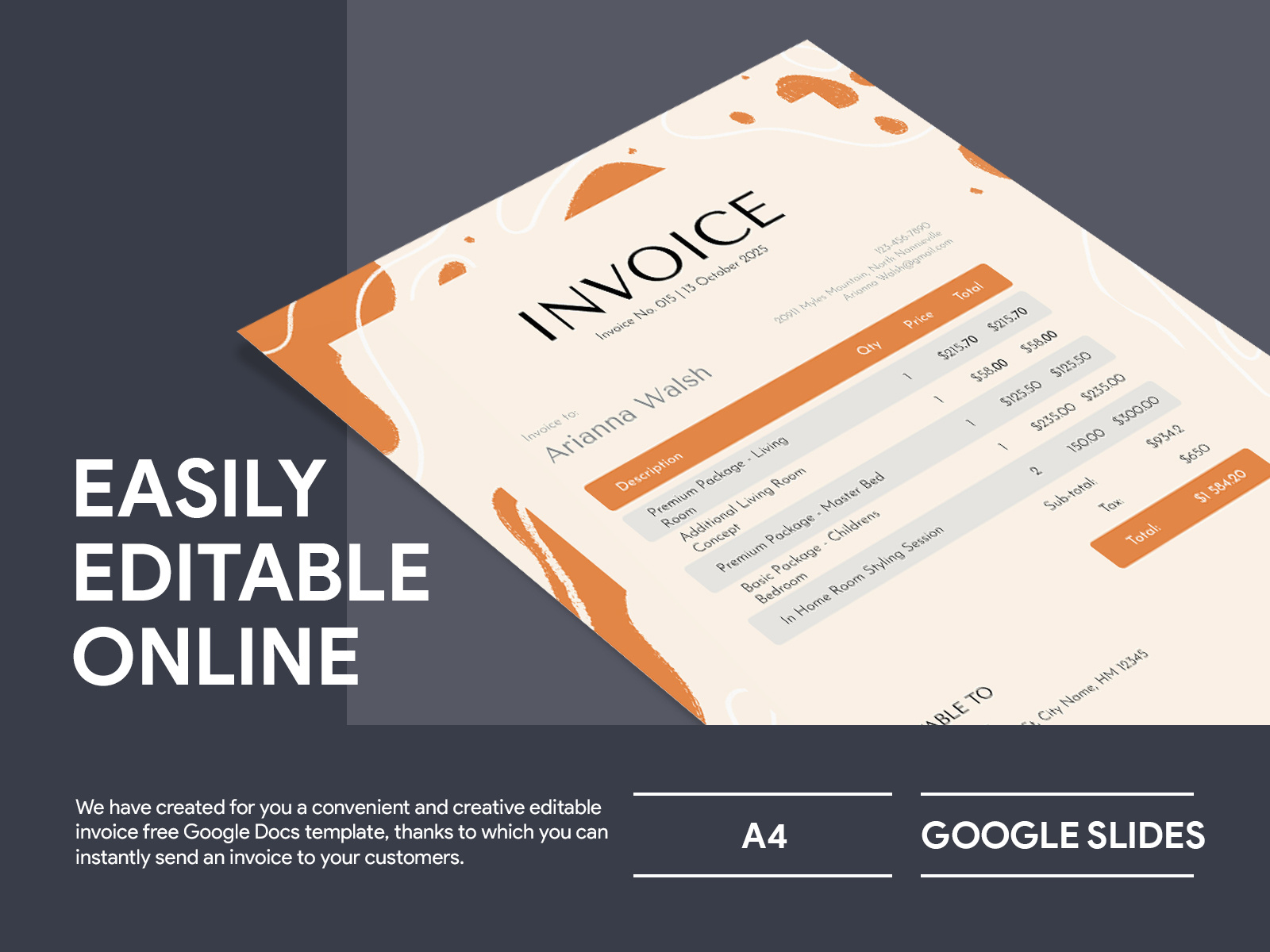 Editable Invoice Free Google Docs Template by Gdoc on Dribbble