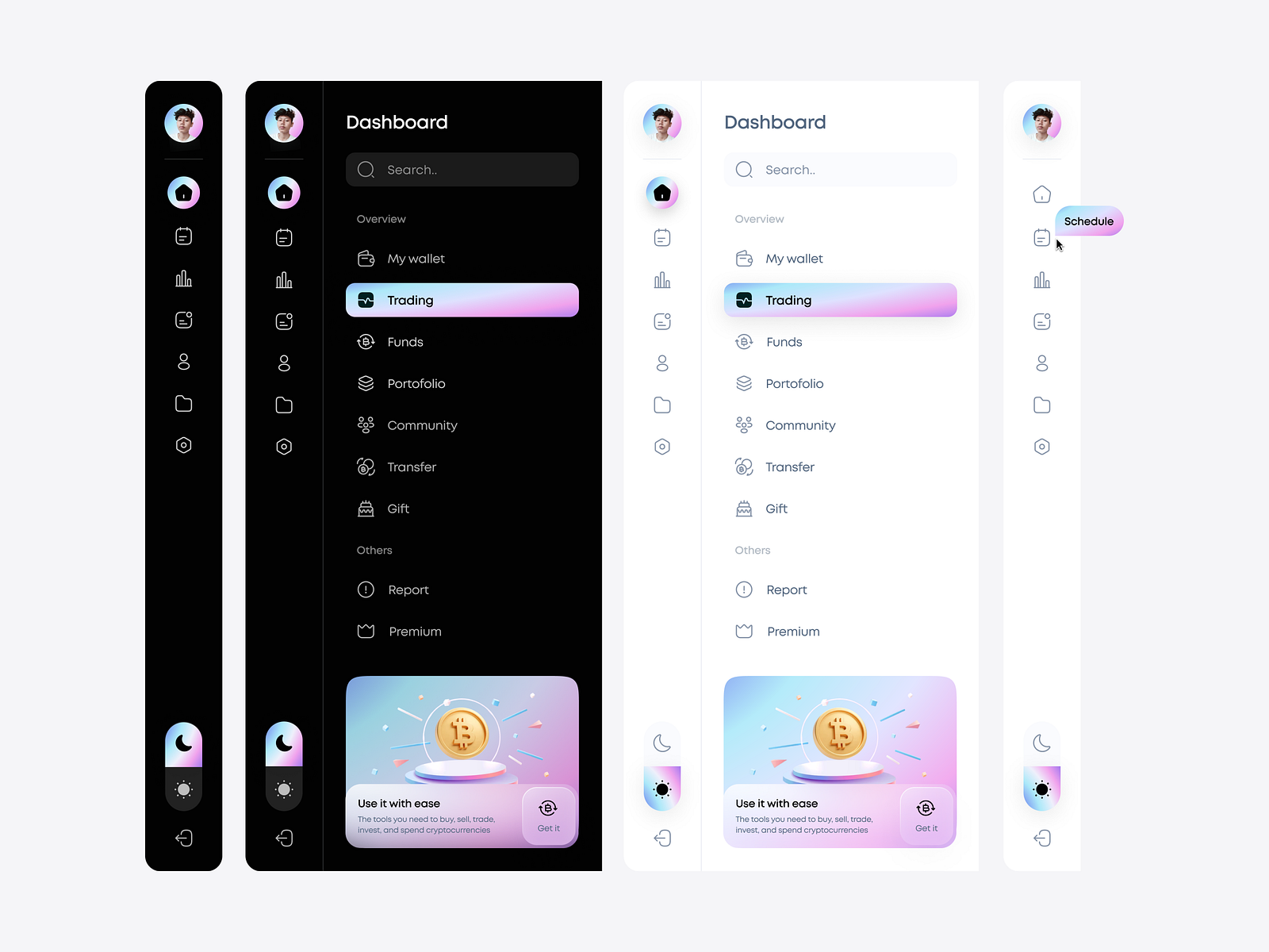 Crypsider - Side bar dashboard by Ghiyan🏖️ for Norch Studio on Dribbble