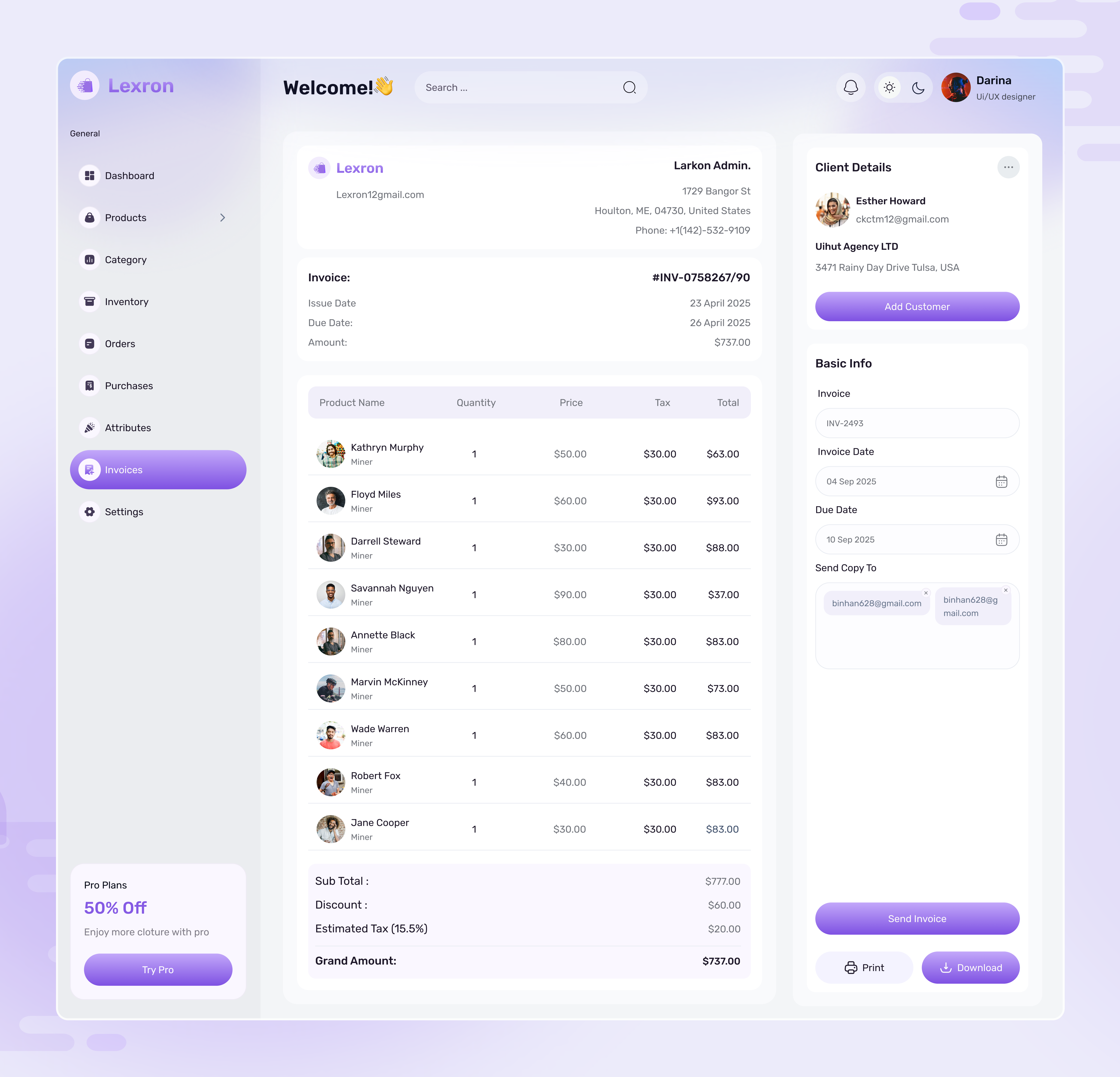 Orders and invoices dashboard — Untitled UI by Md Arafat Rahman on Dribbble