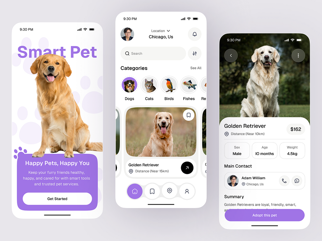 Smart Pet App UI – Pet Care, Adoption & Services Design by Sk Nahid ...