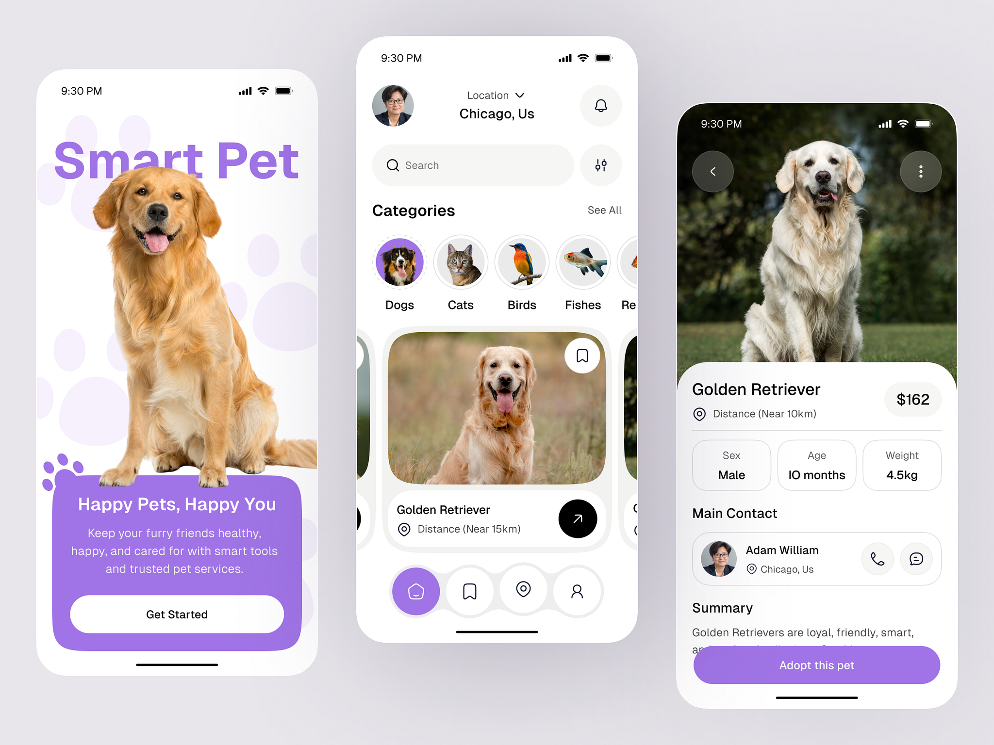 Smart Pet App UI – Pet Care, Adoption & Services Design by Sk Nahid ...