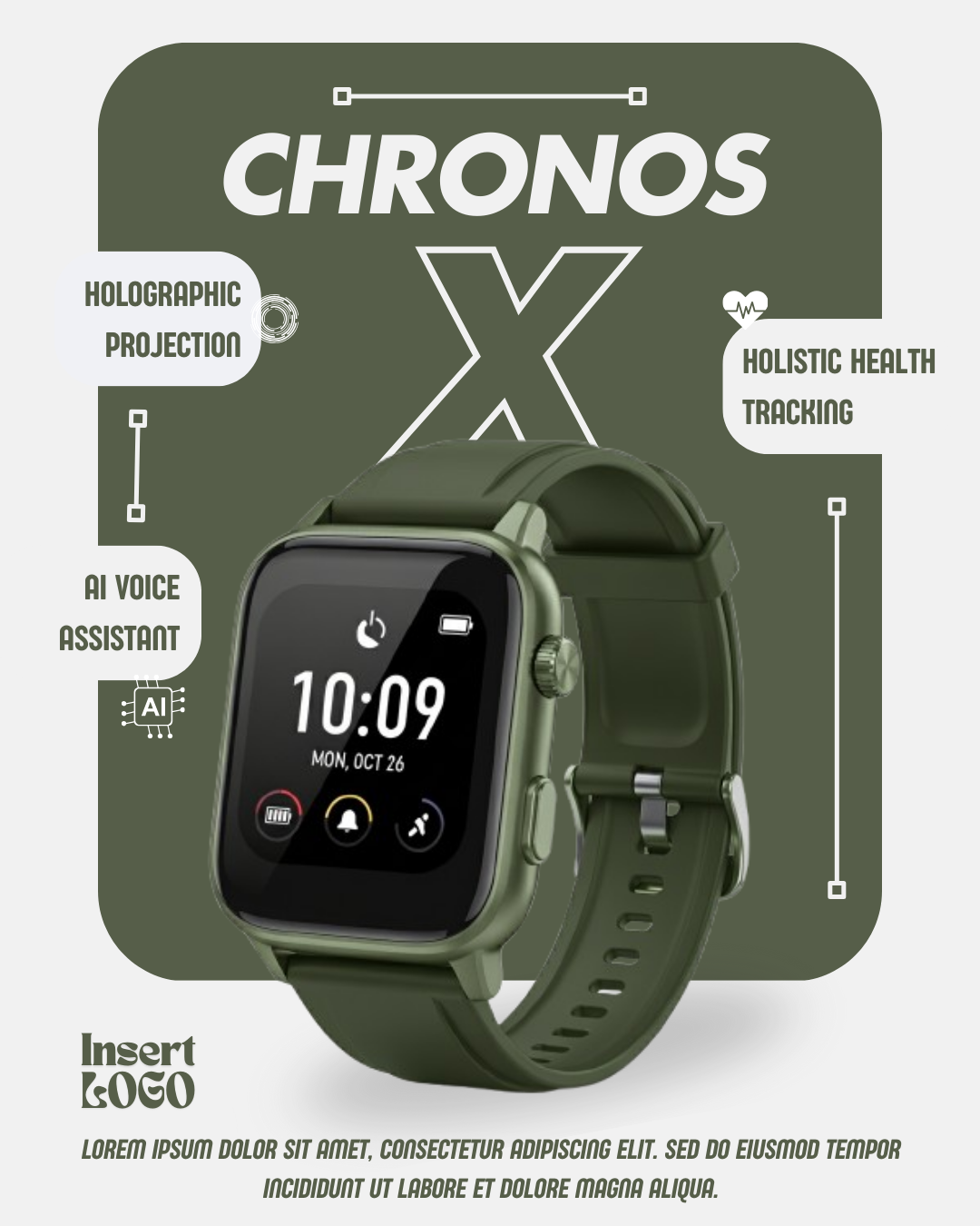 Chronos X | High-Tech Smartwatch Banner & Social Media Design by ...