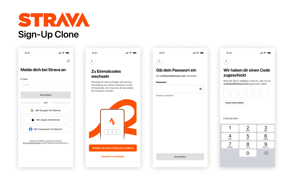 Strava Sign Up Clone – UX/UI Training Project by Leon Moik on Dribbble