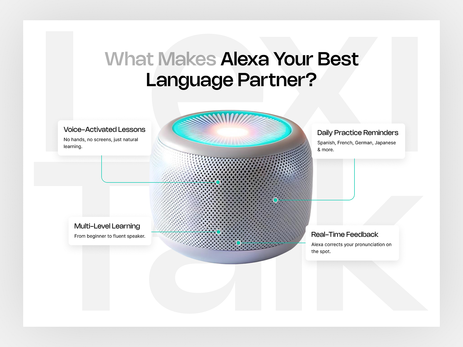 LexiTalk, smart voice AI device feature section UI/UX Design by Peno ...