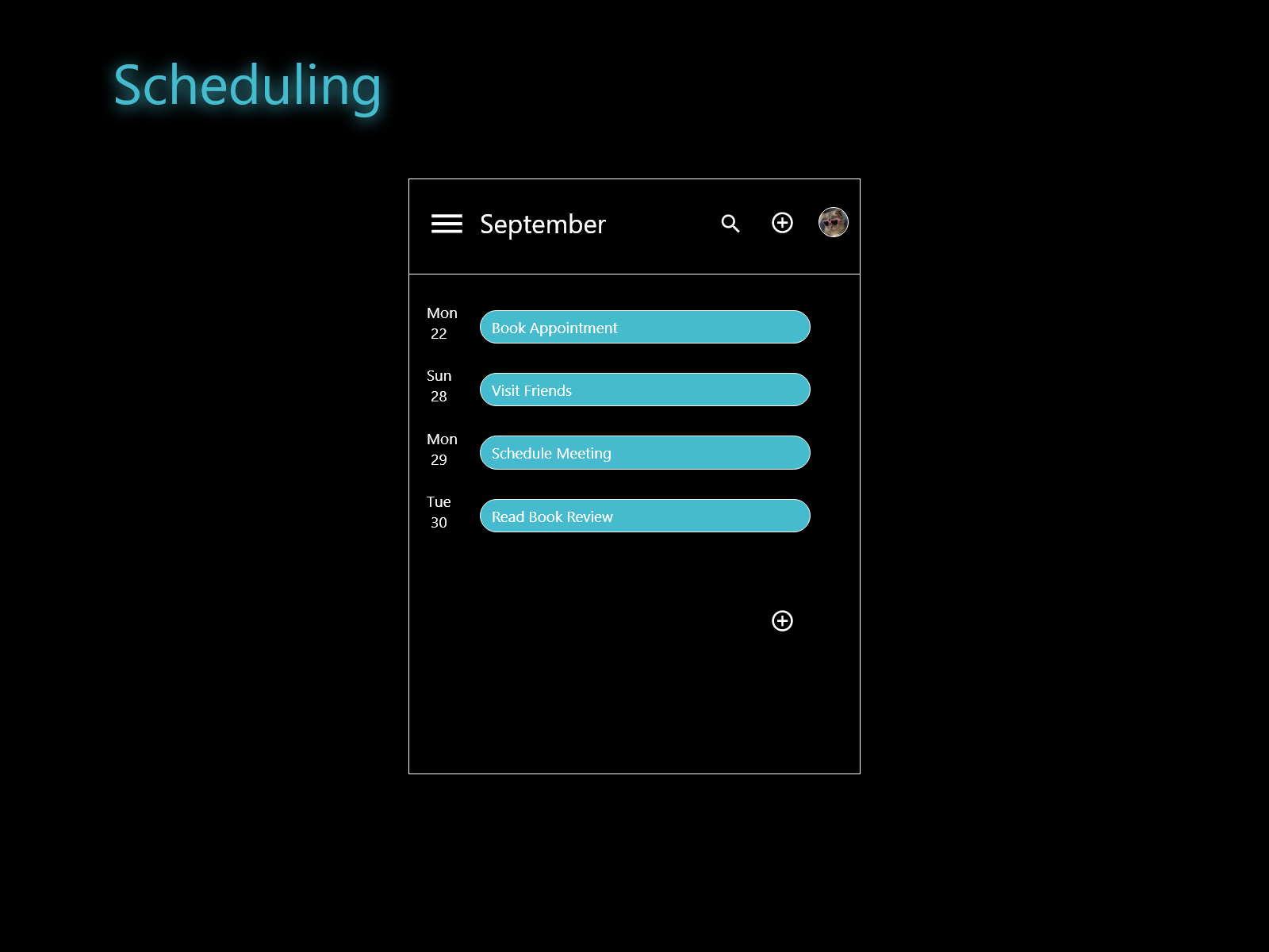 Scheduling UI Design by Ishwarya on Dribbble
