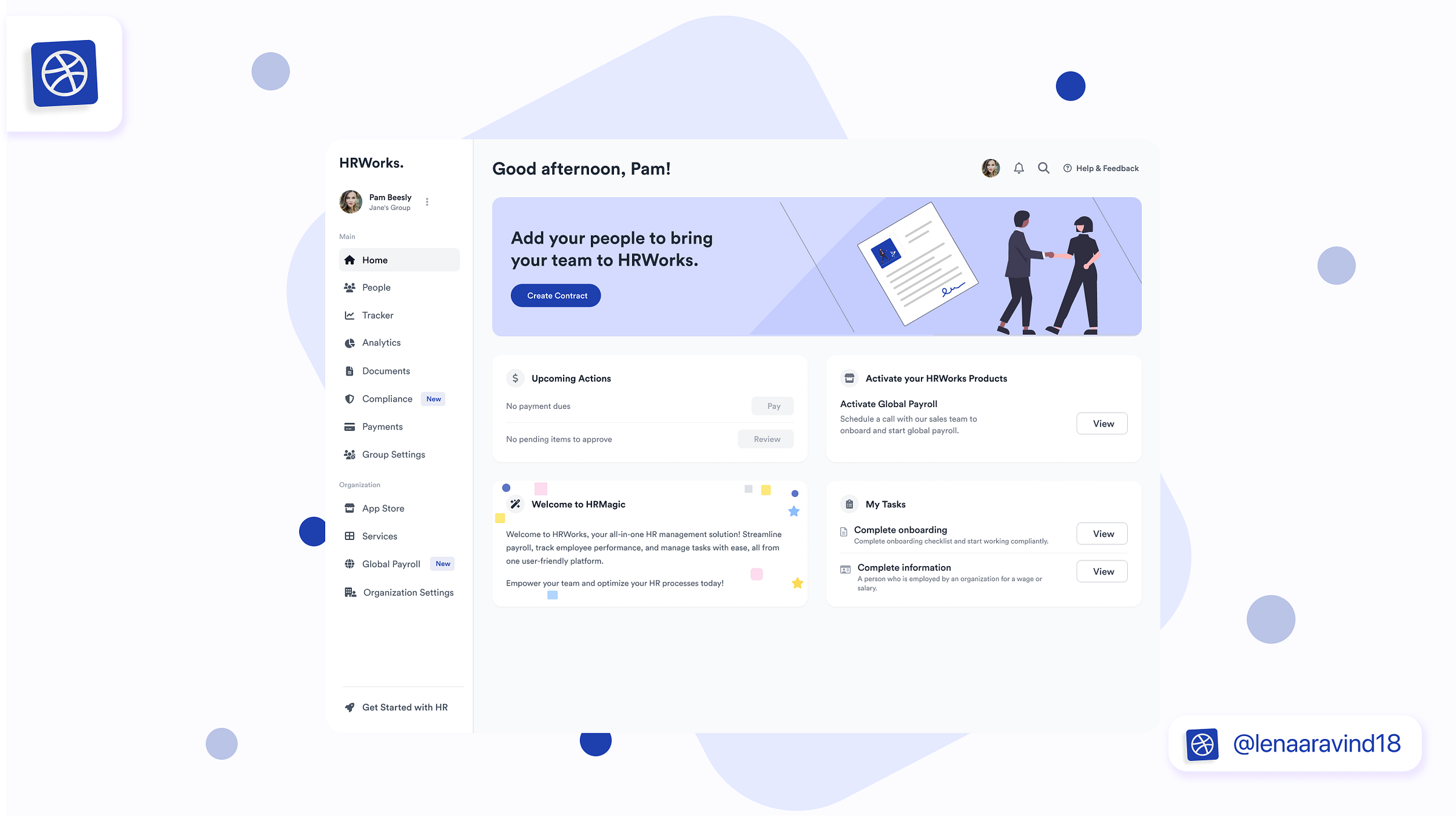 HRWorks – Modern HR Management Dashboard by Lena Aravind on Dribbble
