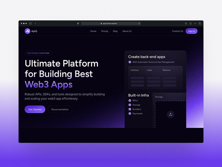 APIQ — Web3 Blockchain Website Framer Template by DiverseKit on Dribbble
