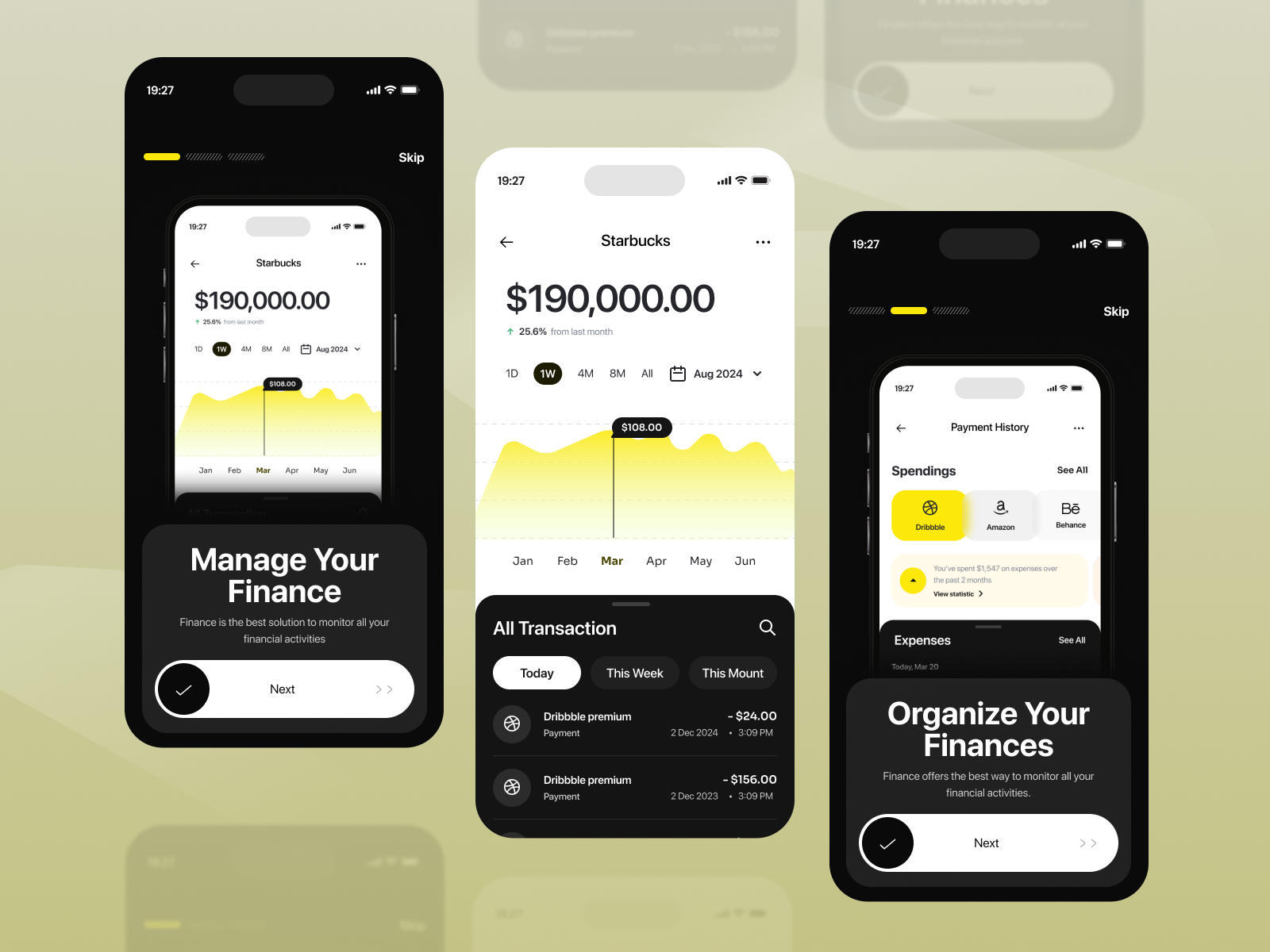 Finance mobile application ui design by Roohi Koohi on Dribbble