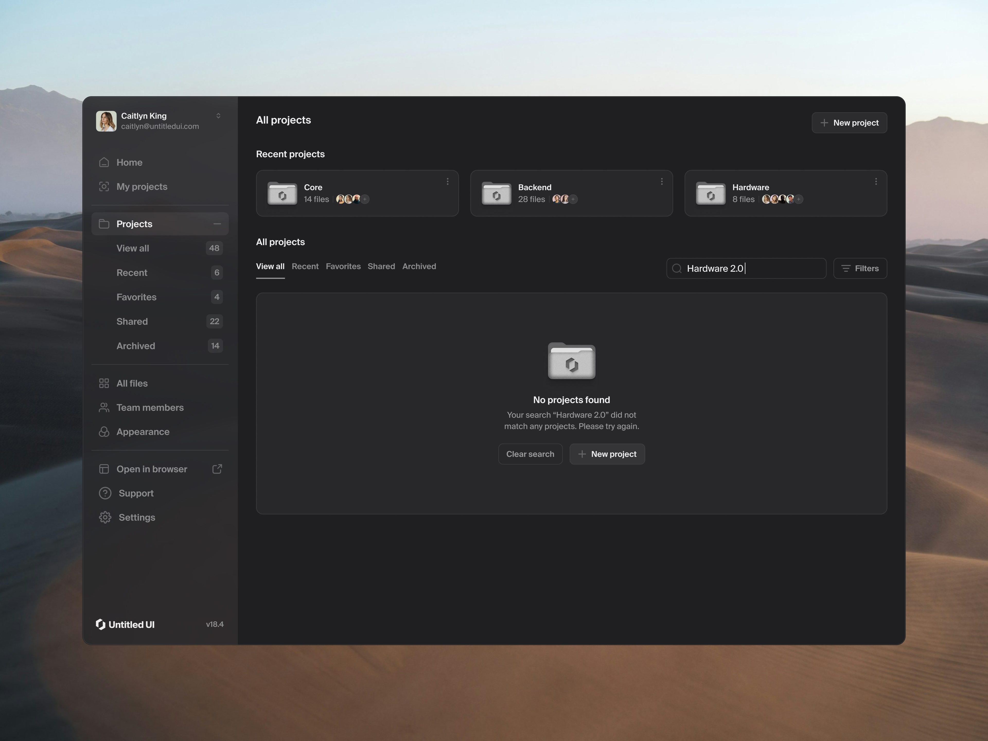 No projects found — Untitled UI by Jordan Hughes® on Dribbble