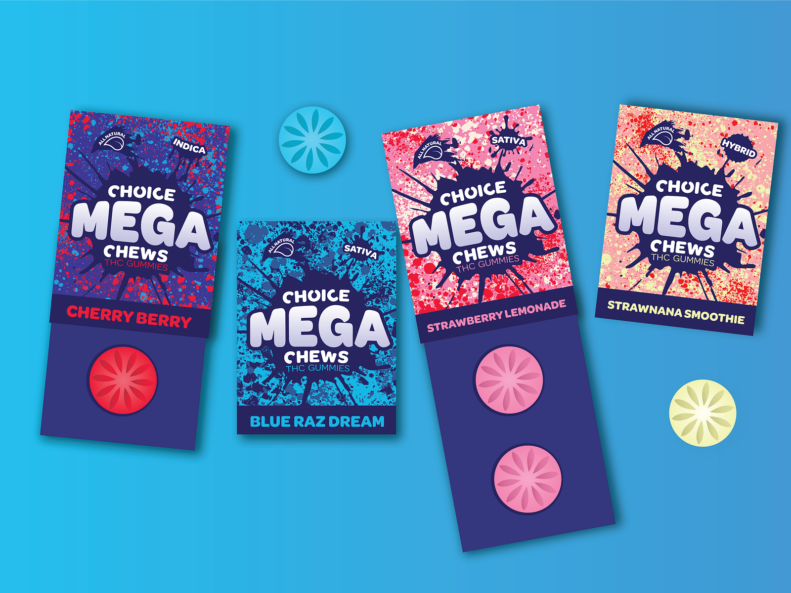 Choice Mega Chews - Large Dose THC Gummies Packaging by Boldog Eszter ...