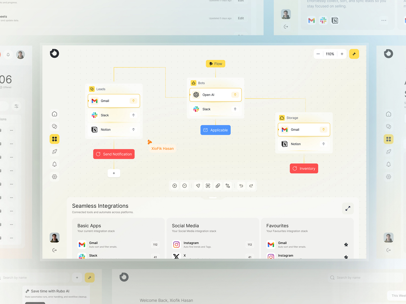 SaaS Workflow Builder UI – No-Code Automation by F.I Suhan - UI UX & Web Designer on Dribbble