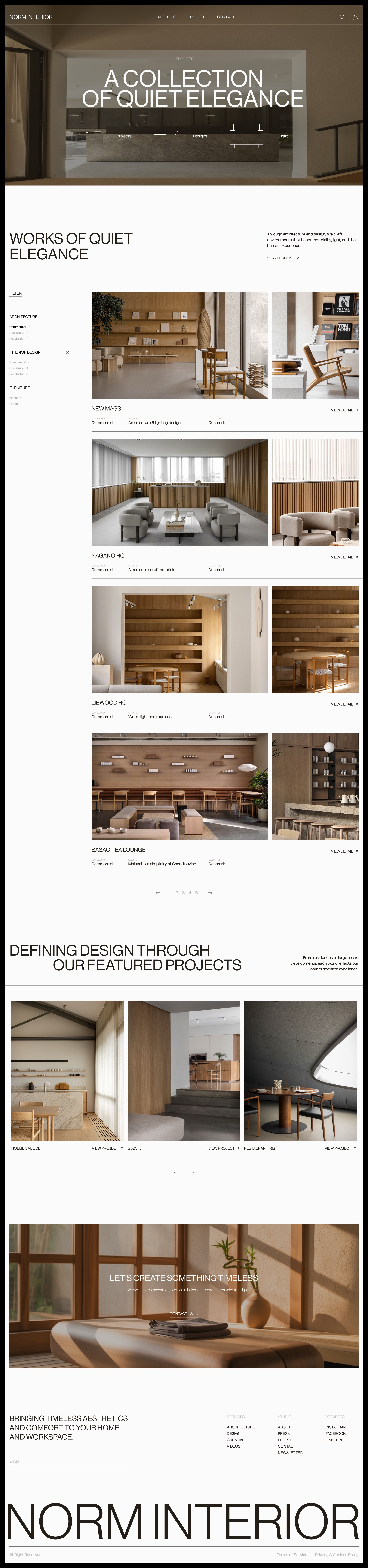 NI - Timeless Furniture Interior Design Website - Portfolio Page by ...