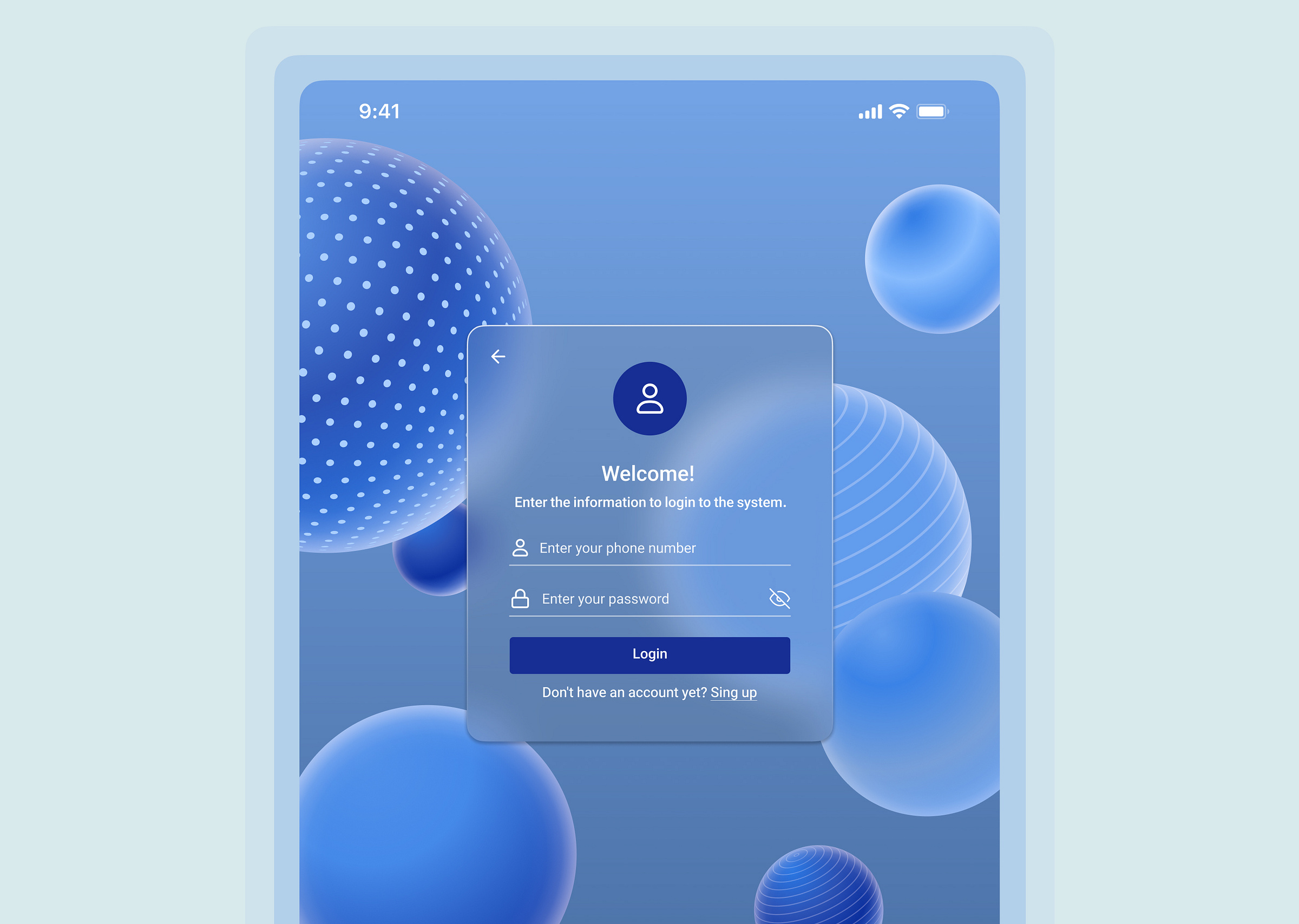 Glassmorphism Sign in Page UI by Nadia Hashemi on Dribbble
