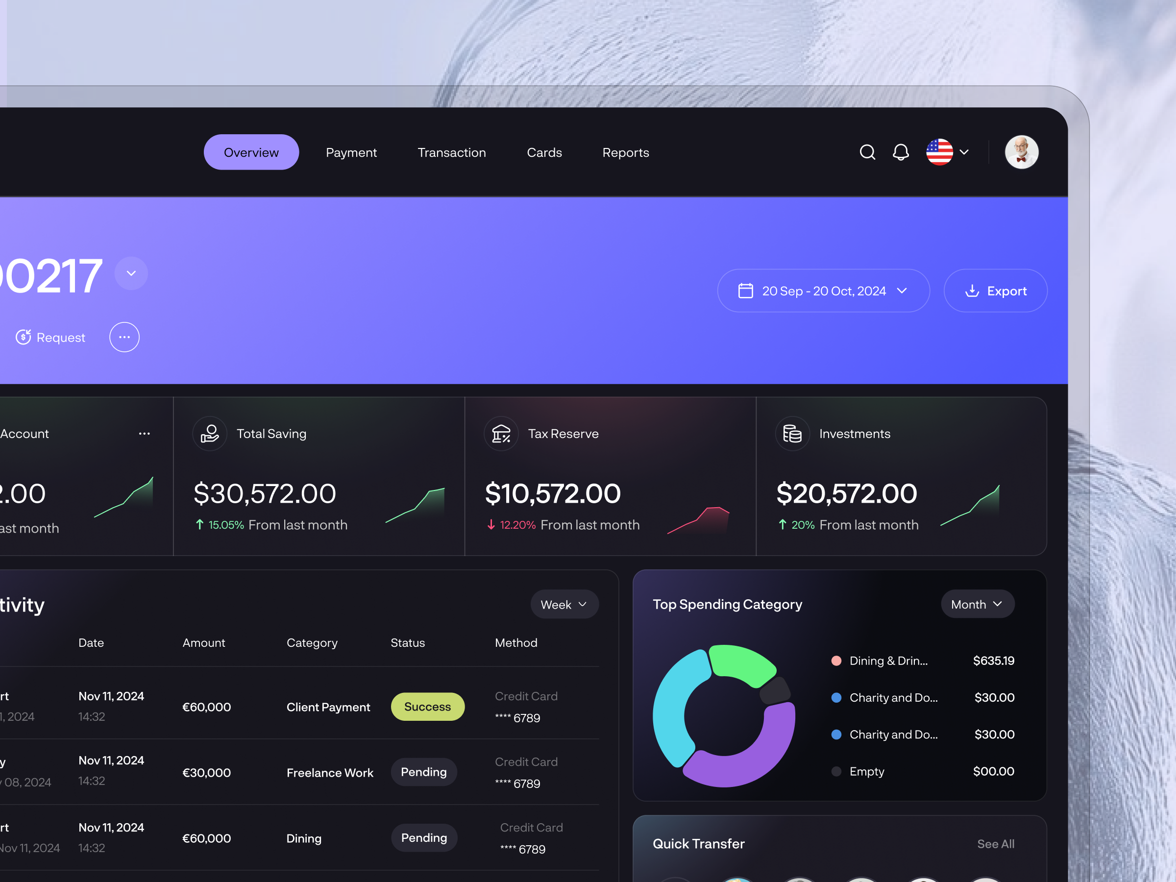 Fintech Web App Dashboard – Multi Currency Payments & Analytics by ...