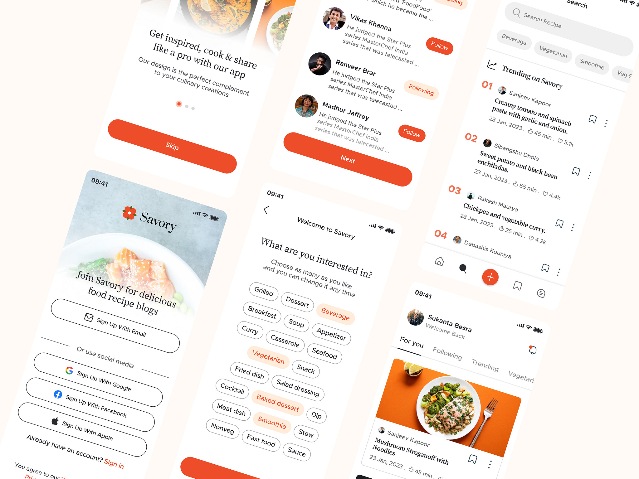 Food Recipe Sharing App by Sukanta Besra on Dribbble