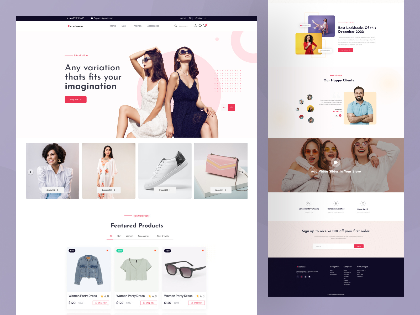 Excellence - Fashion eCommerce Website by Rifat Hossain on Dribbble