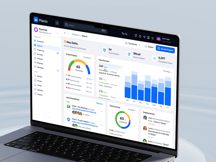 Task Management Dashboard UI Design by Zafor Iqbal on Dribbble