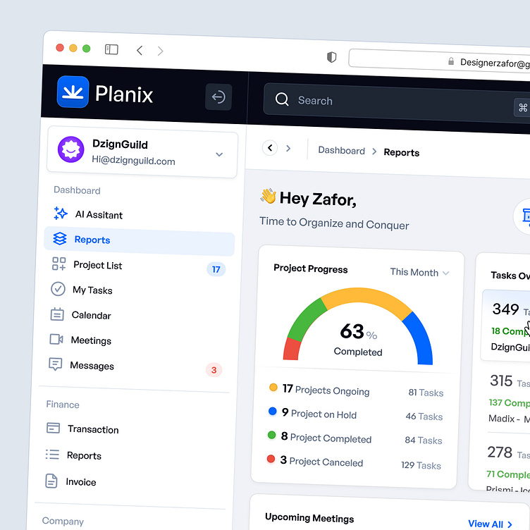 Task Management Dashboard UI Design by Zafor Iqbal on Dribbble