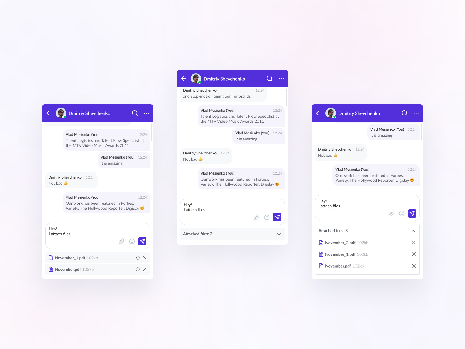Communication widget by Vlad Musienko on Dribbble