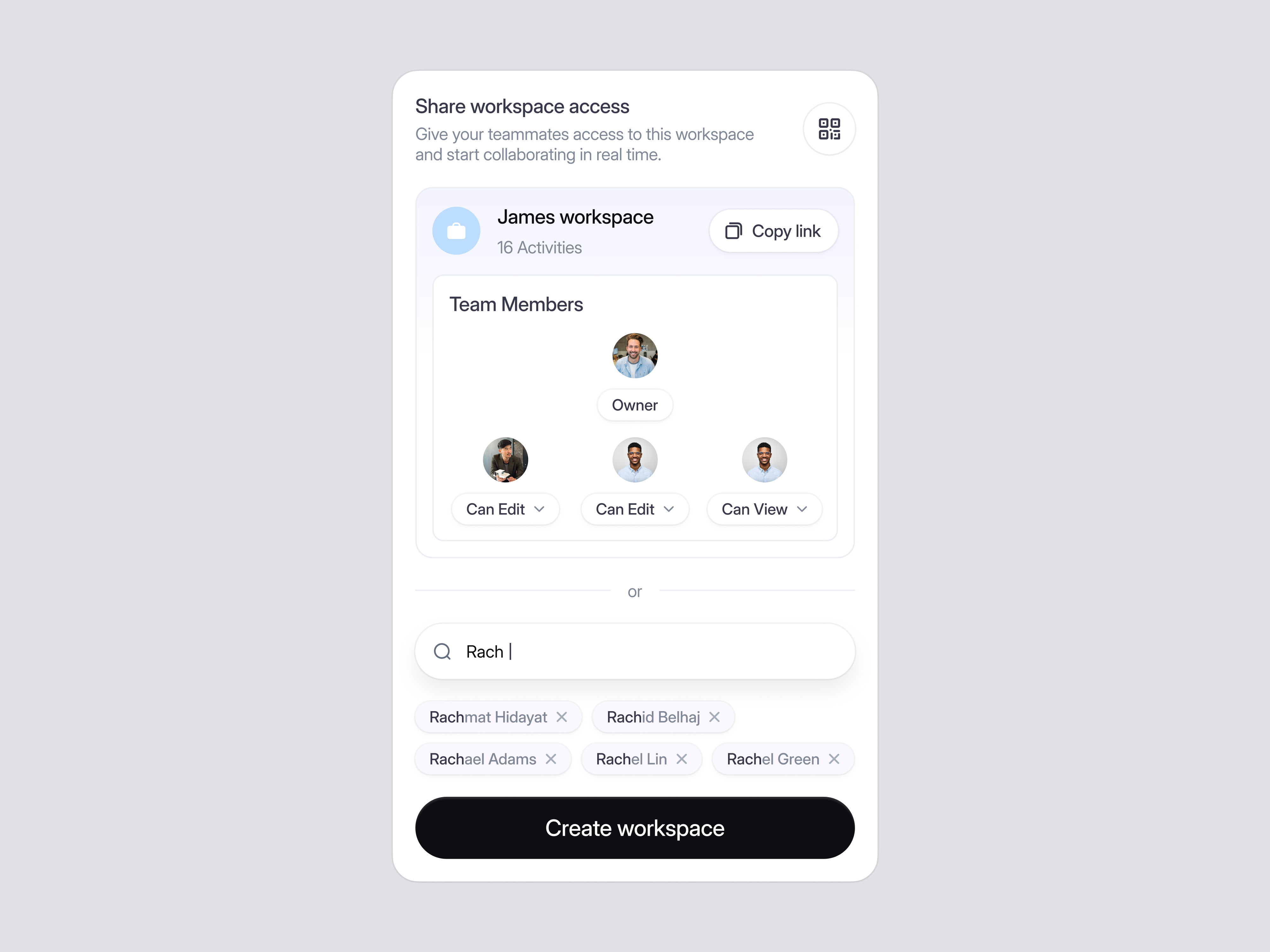 Collaboration App: Workspace Sharing & Invite Flow by Keitoto on Dribbble