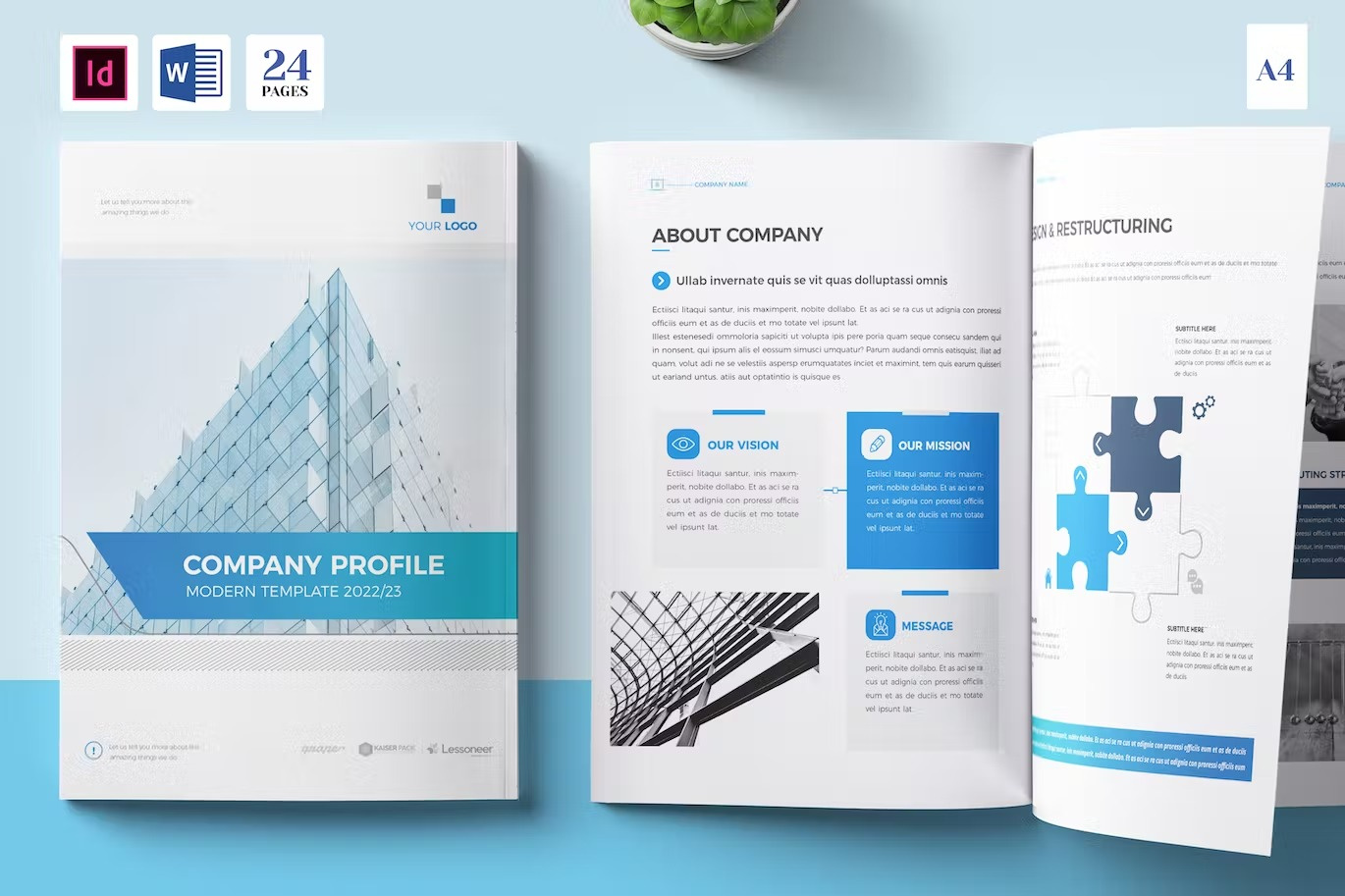 Company Profile | Word |InDesign |24 Pages by InDesign Essence on Dribbble