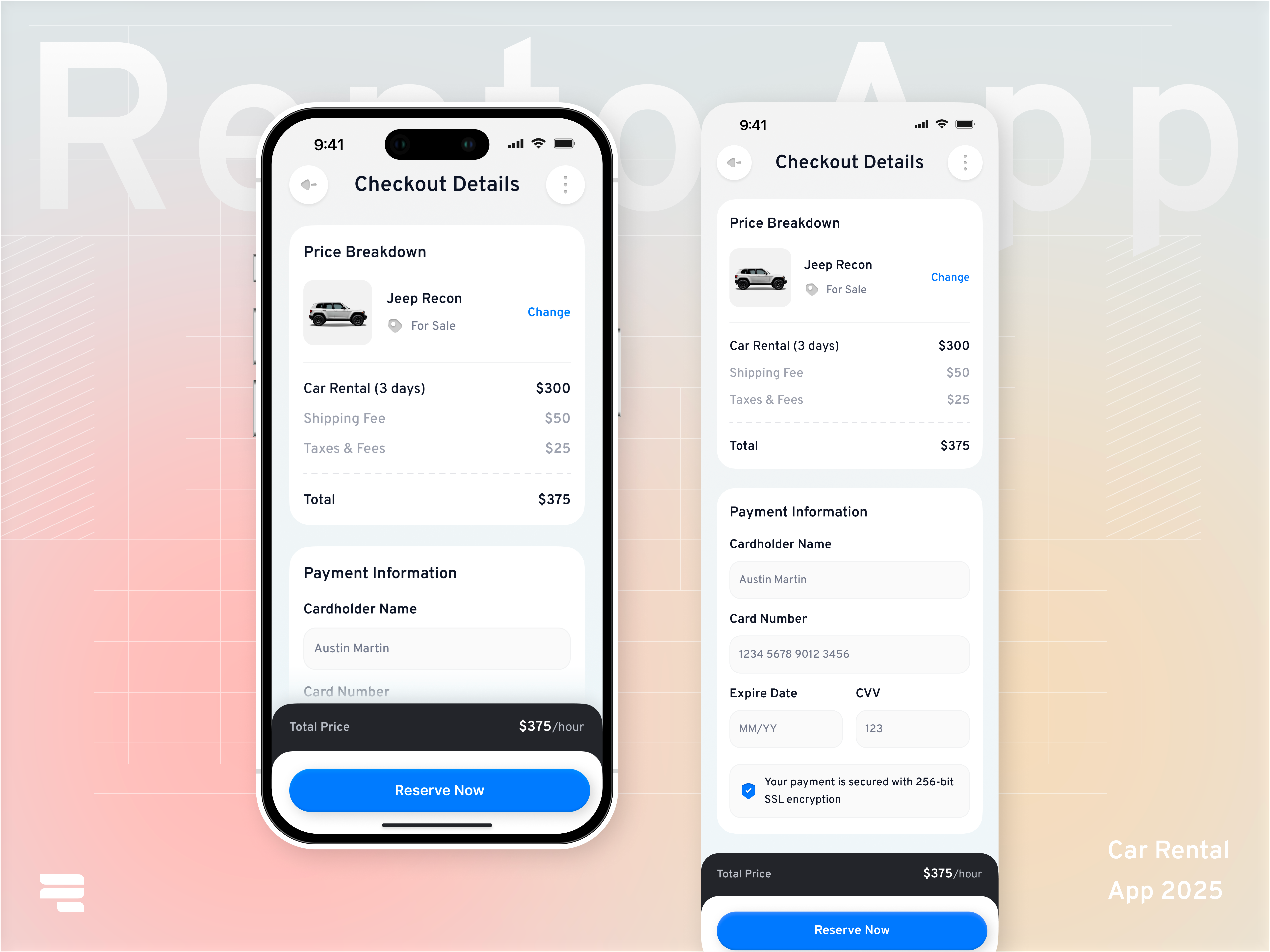 Car Rental Mobile App - Checkout / Checkout Details Screen by Saimun ...