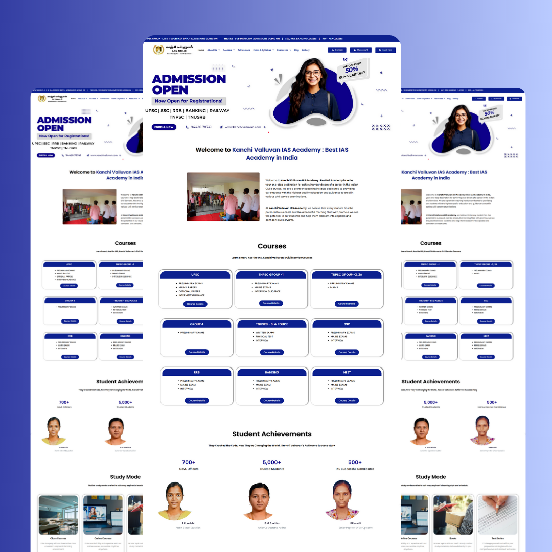 IAS Academy Website by Nobert Uthyakumar Seron on Dribbble