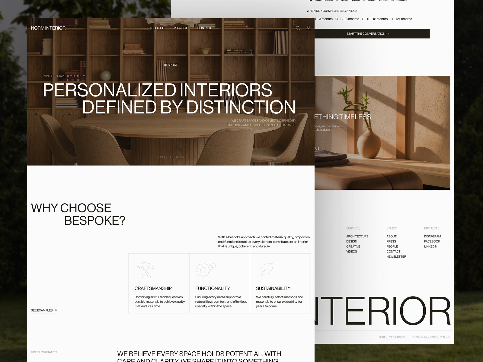 NI - Luxury Modern Interior Design Website - Bespoke Order Page by LAIN ...