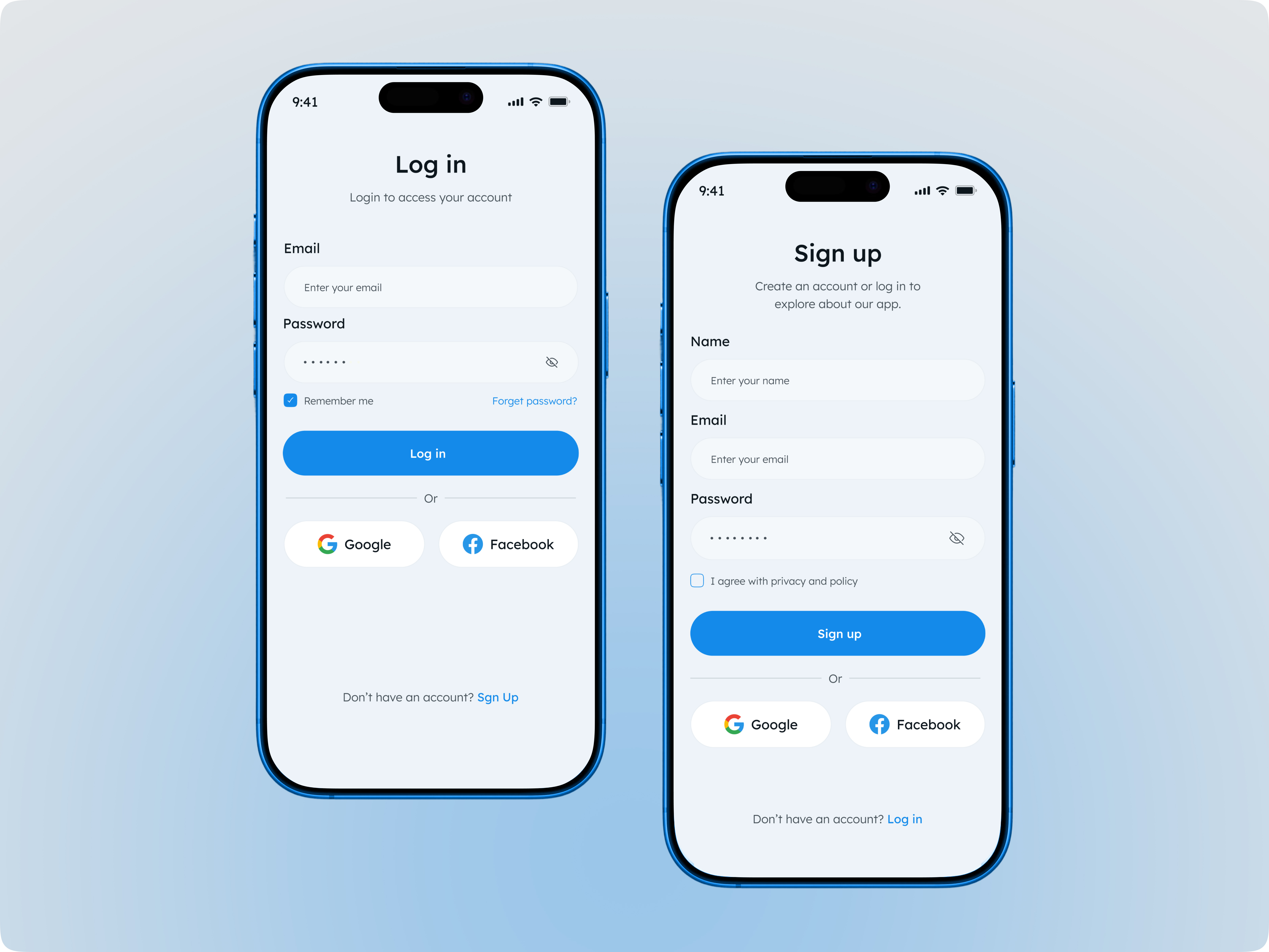 Login & Signup Page UI Design | Fitness App by Faruk Hossain on Dribbble