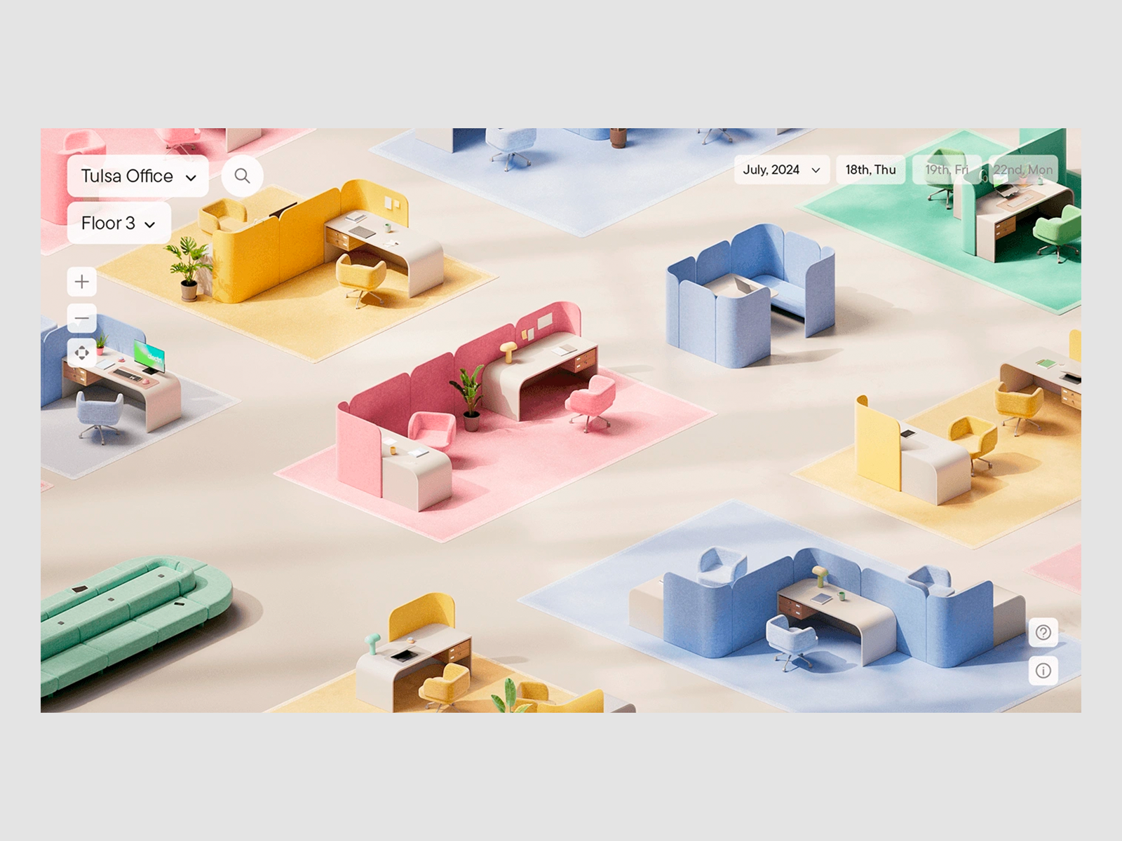 Cubicle Booking Interface by Ellie Cooper on Dribbble