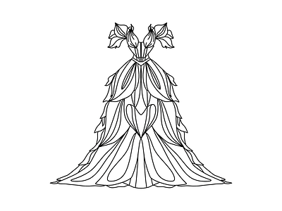 Fantasy Dress Coloring Page by Anastasia Trofimova on Dribbble