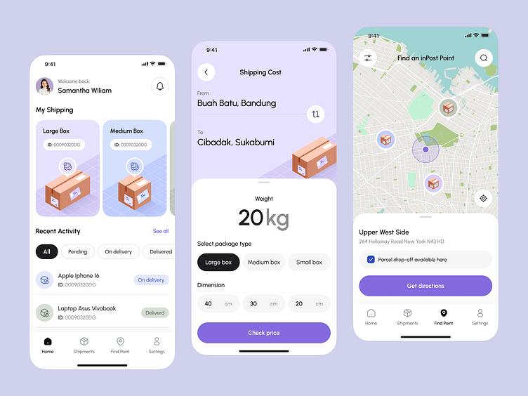 Parcel Delivery App Design by Budiarti R. on Dribbble
