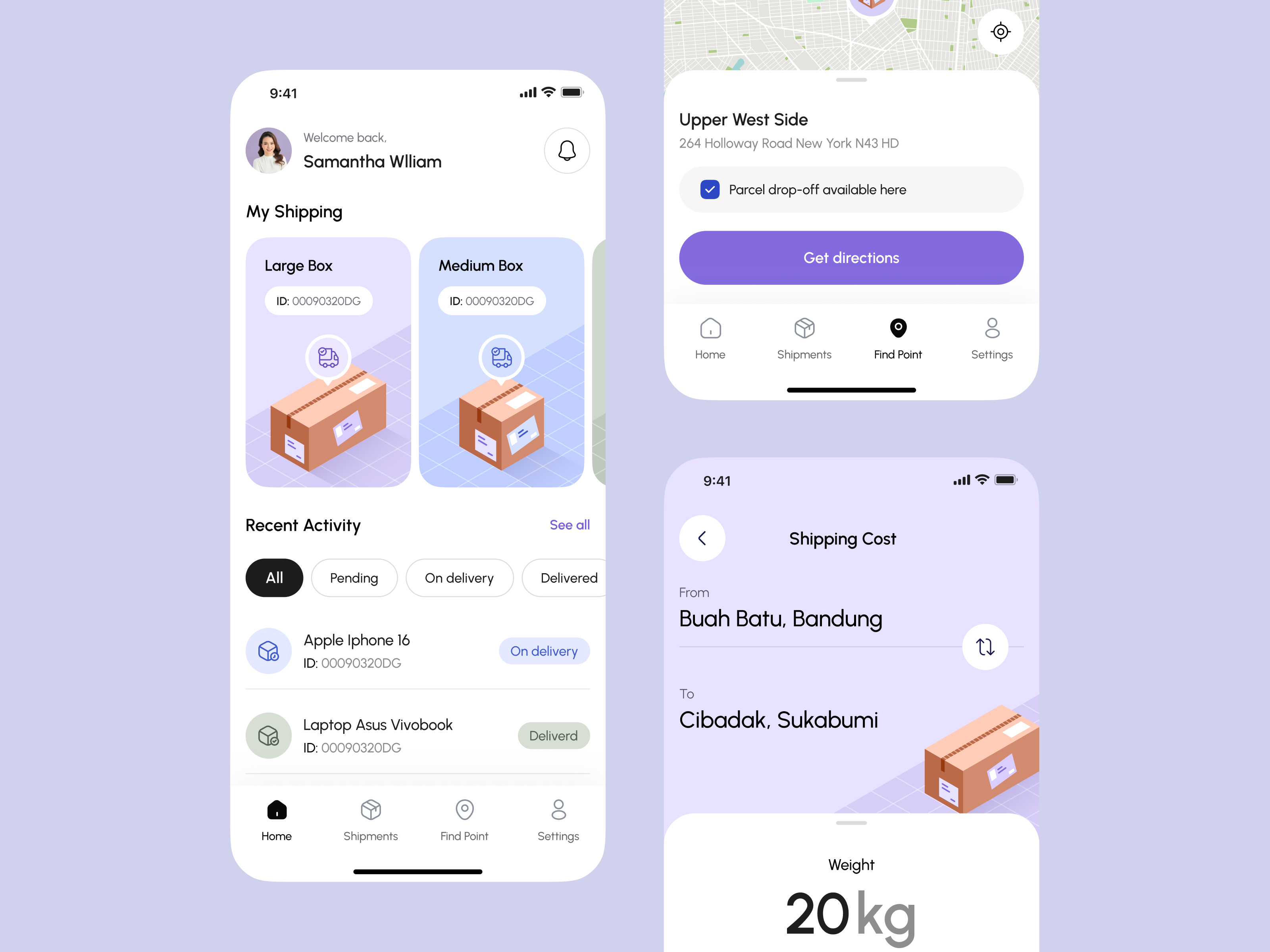 Parcel Delivery App Design by Budiarti R. on Dribbble