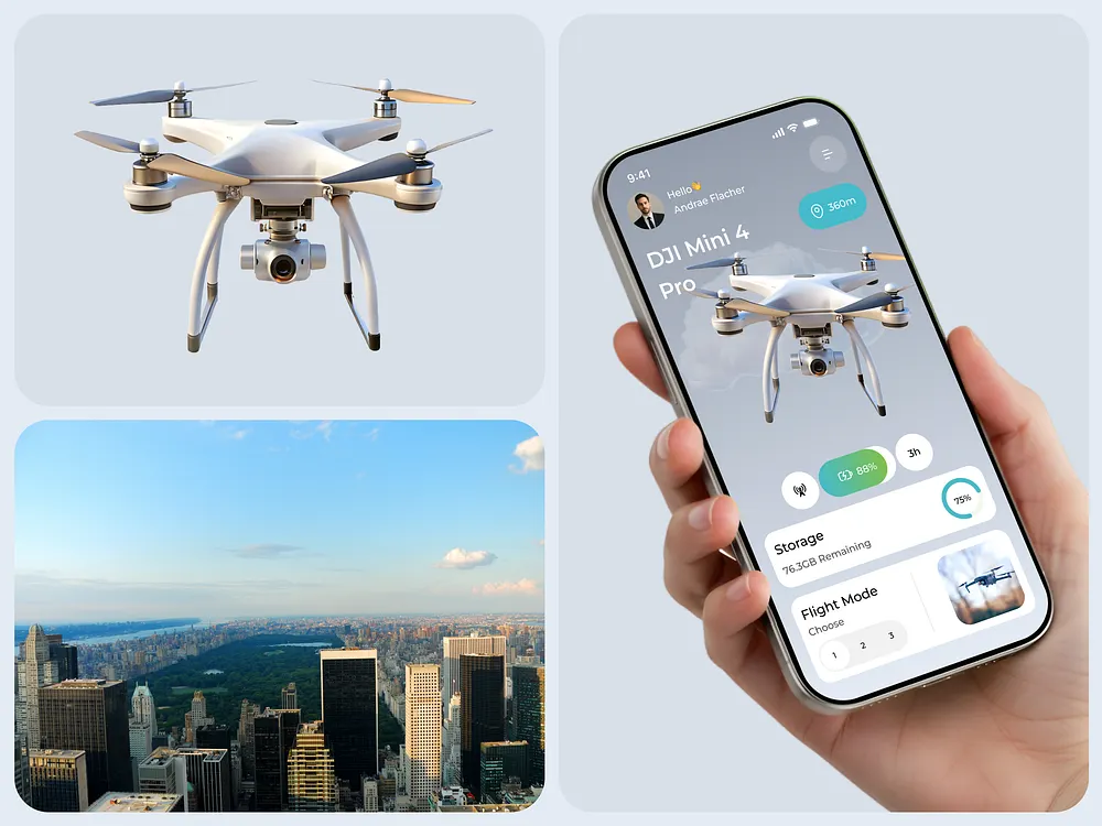 Drone Tracking App designs, themes, templates and downloadable graphic ...