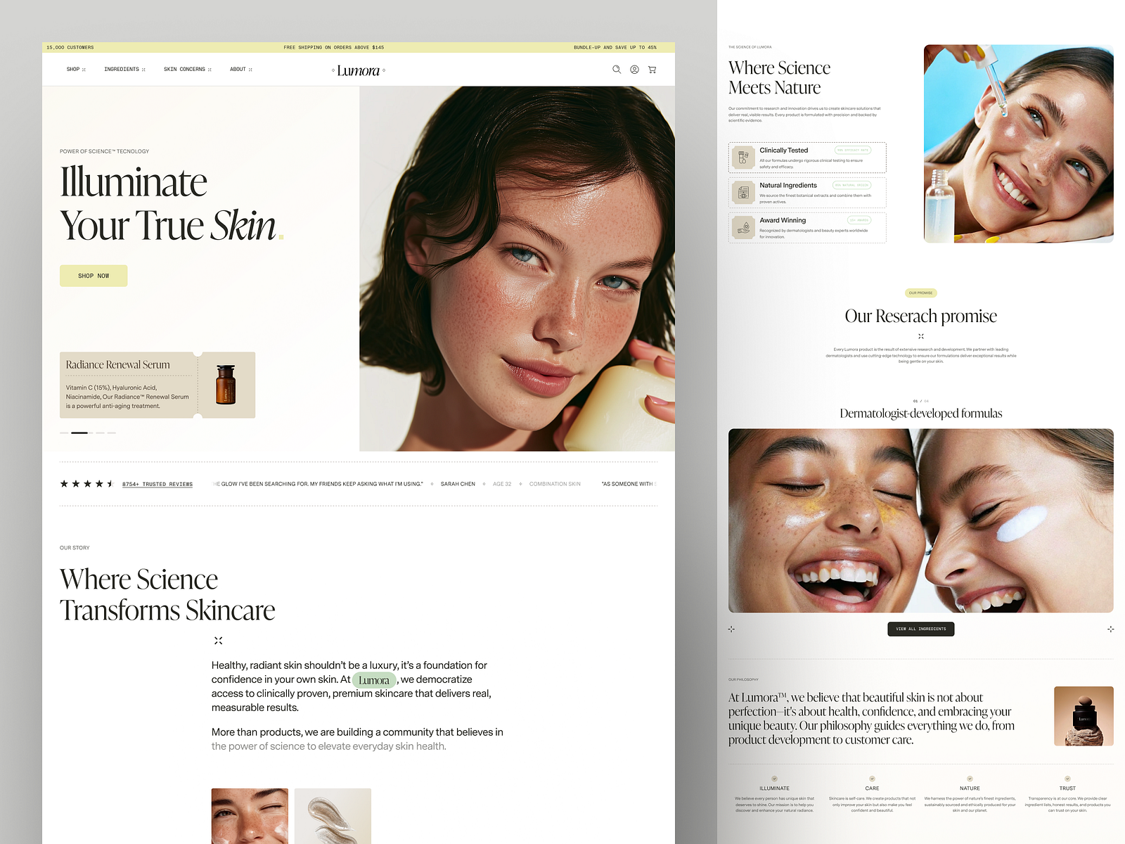 Lumora - Skincare Product Landing Page by Ahmad Sulaiman for Plainthing ...