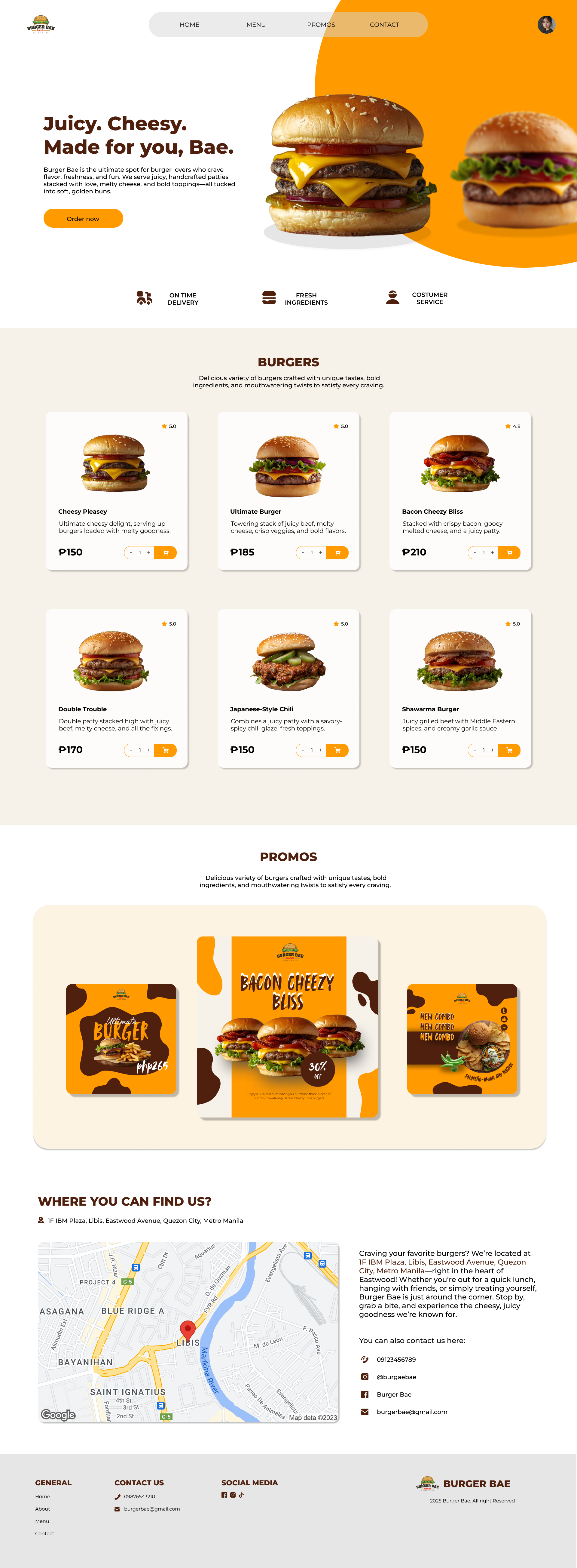 Burger Bae Website Design with clickable buttons - Using Figma by Maria ...