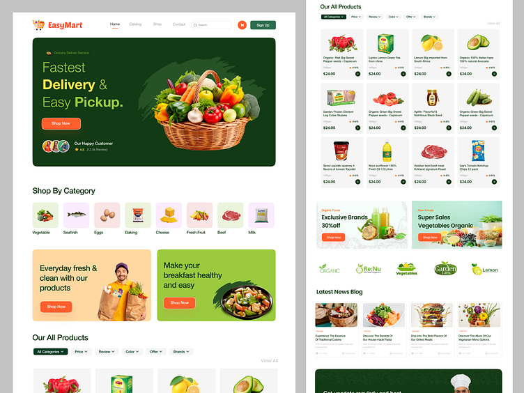 Grocery e-commerce website by Junaki 🌸 on Dribbble