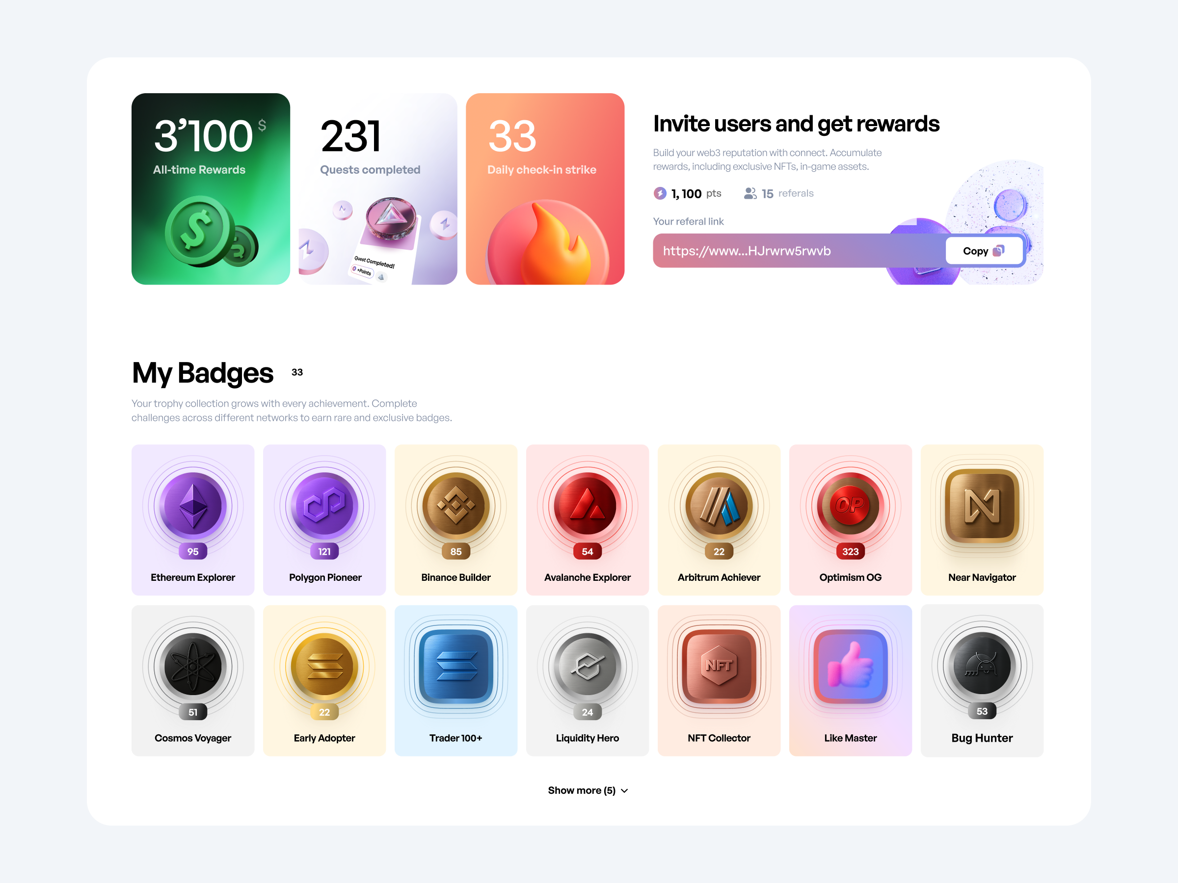 Crypto Profile Web3 Page UI by Ivan Kalkaev | Unipaws © for UNIPAWS on Dribbble